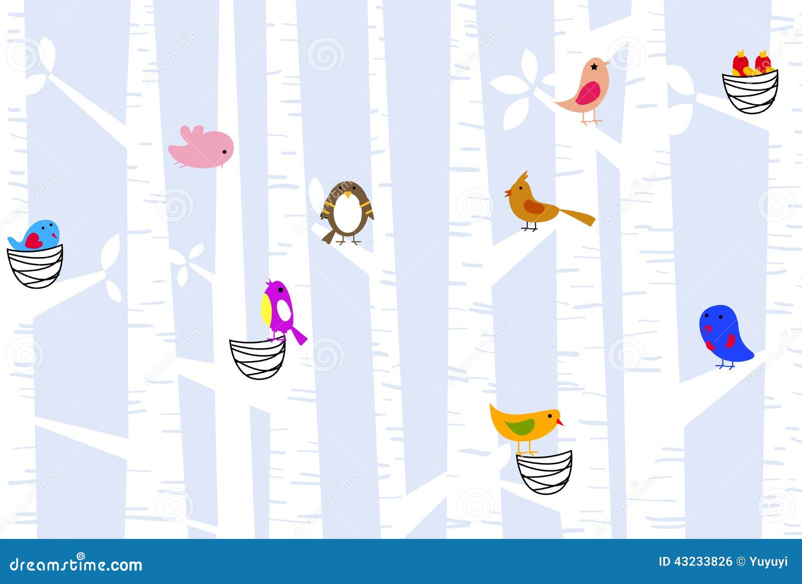 Birds and Tree stock vector. Illustration of graphic - 43233826