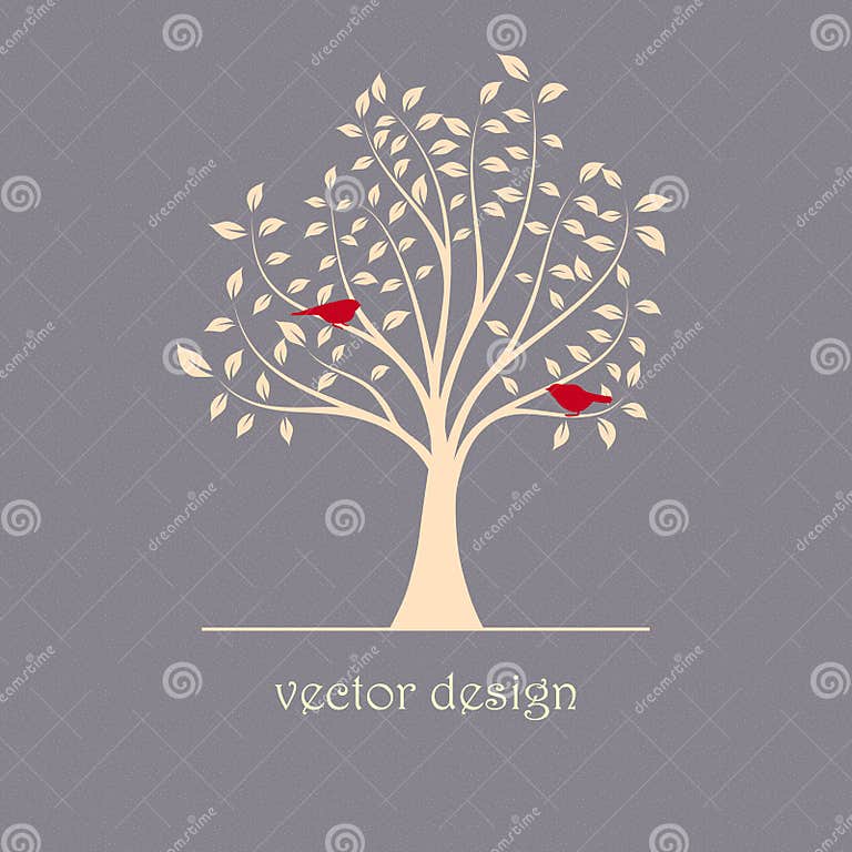 Birds on the tree stock vector. Illustration of animal - 44491205
