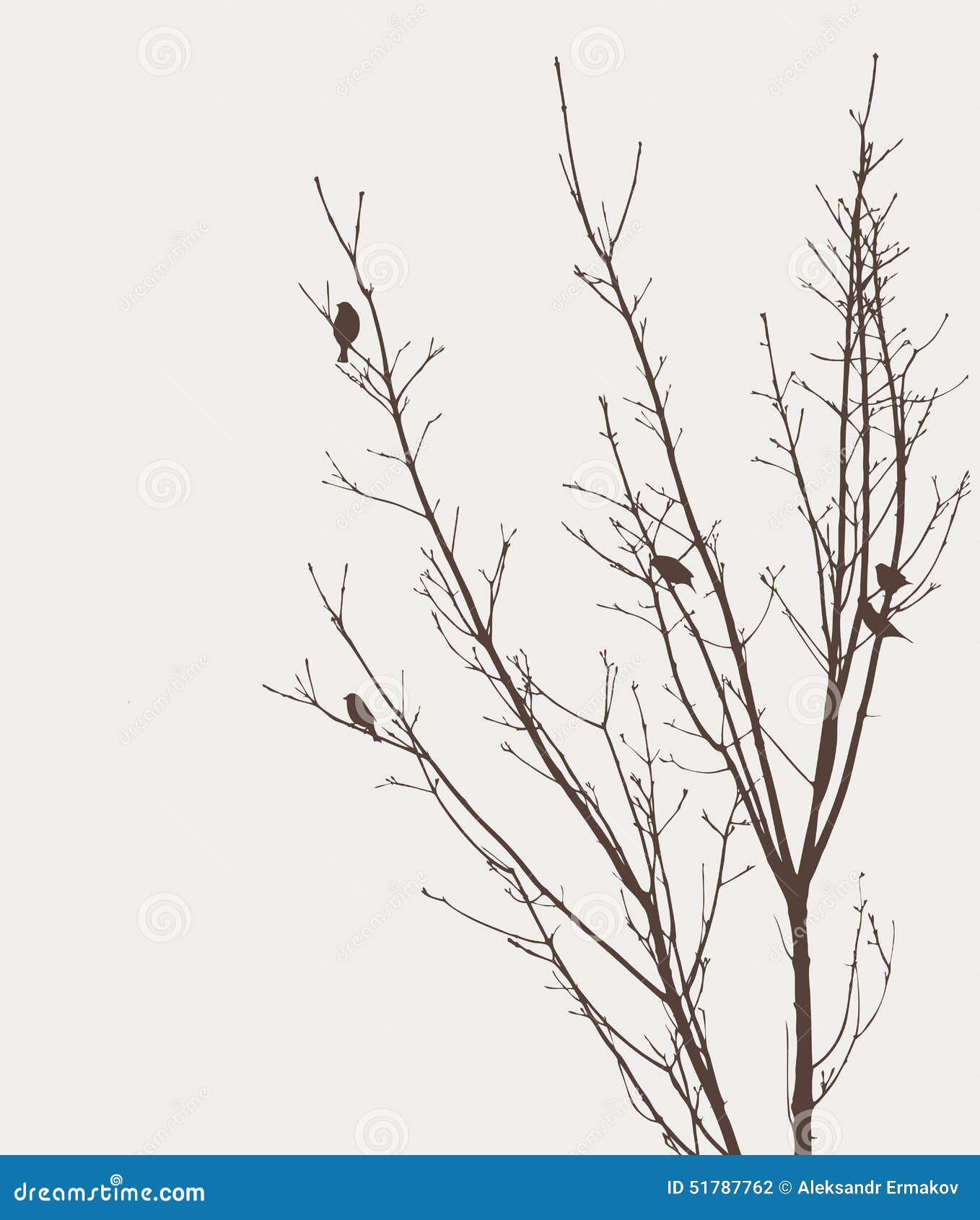 Birds on a tree stock vector. Illustration of animal - 51787762