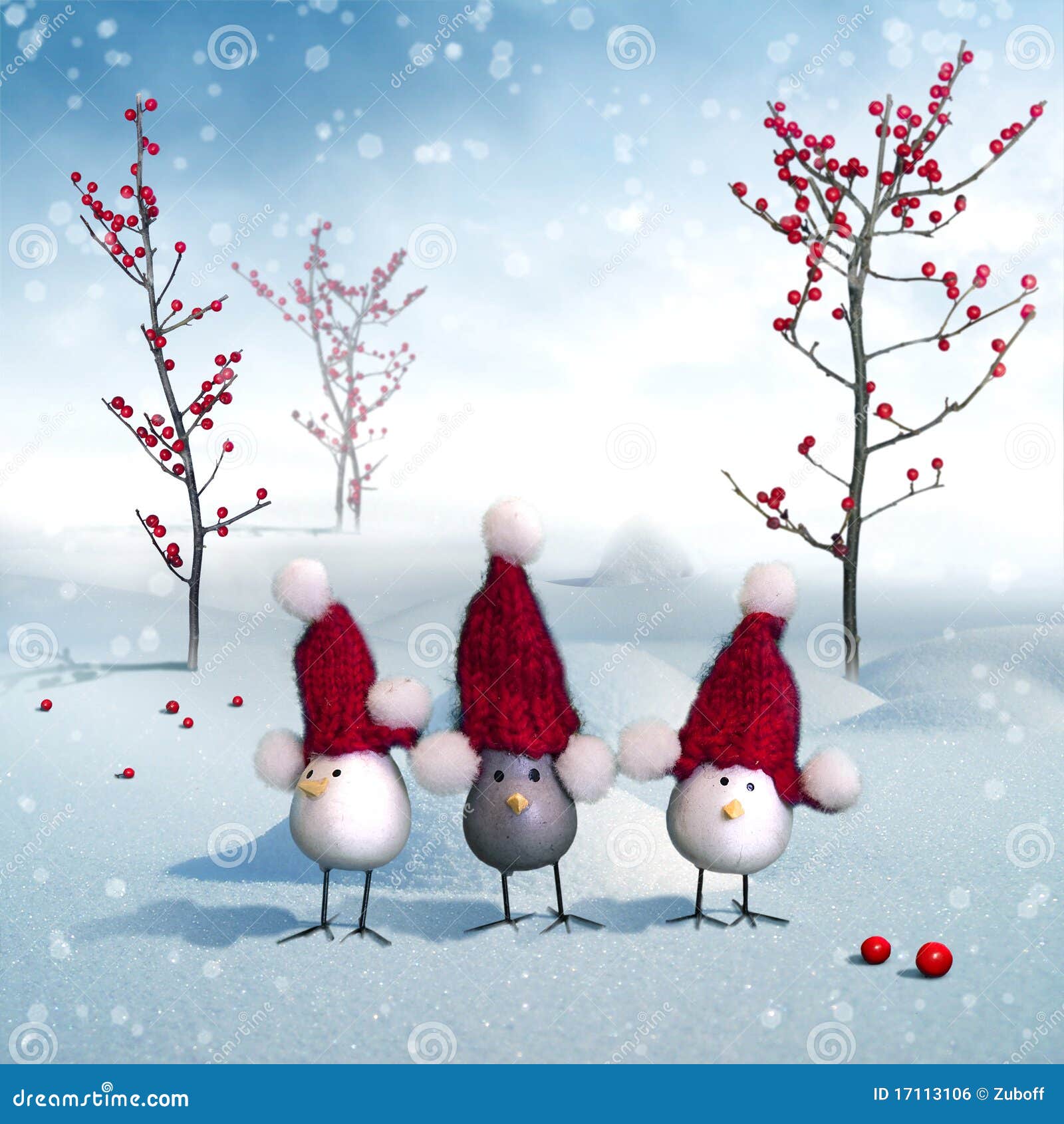 Birds trio stock illustration. Illustration of december - 17113106
