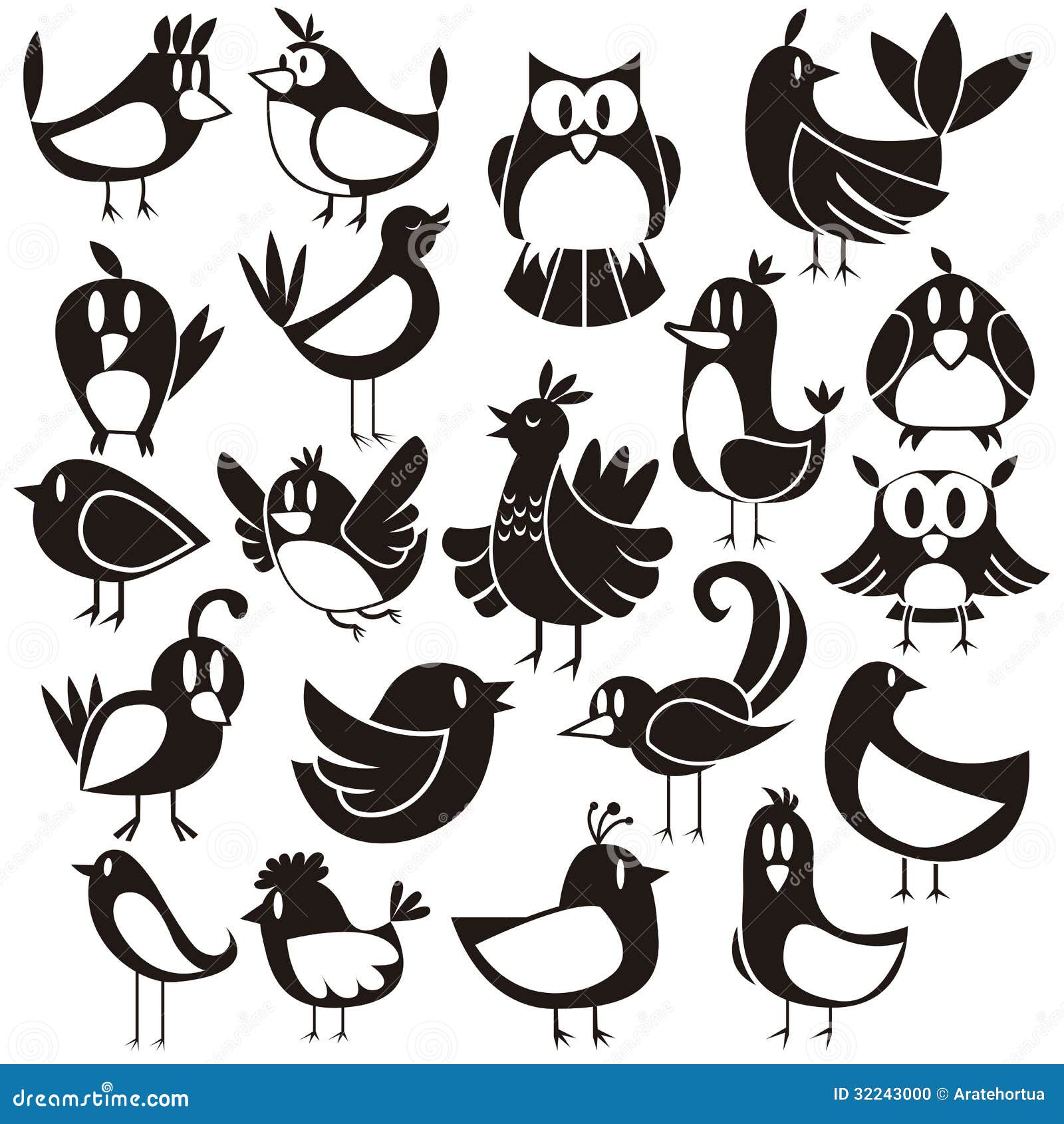 Birds Vector Set stock vector. Illustration of collection - 32243000