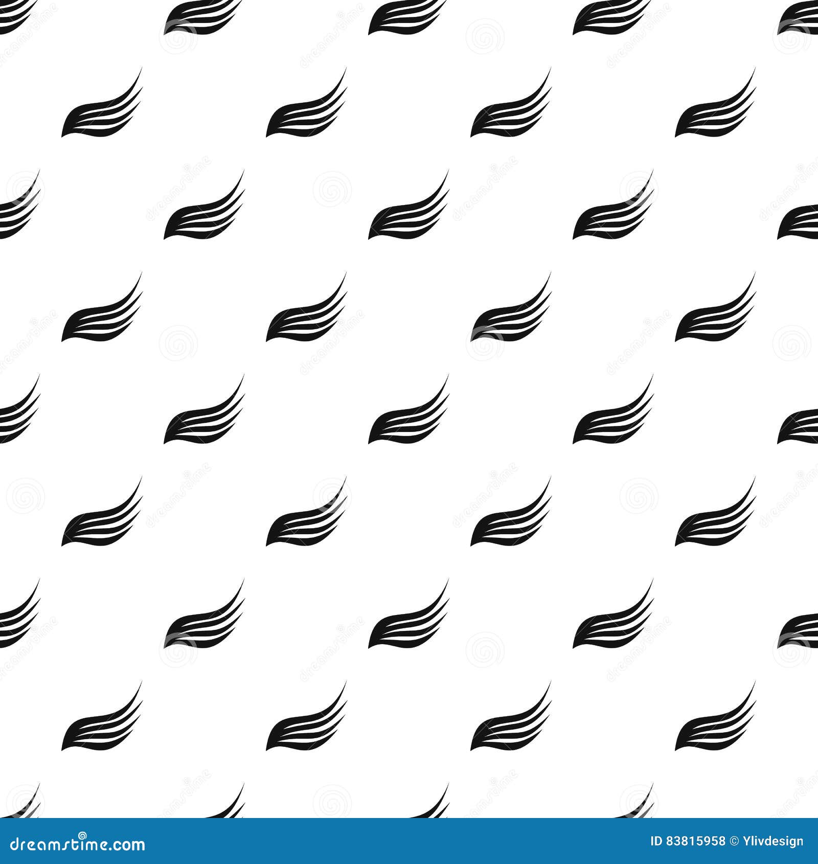 Birds Wing with Feathers Pattern, Simple Style Stock Vector ...