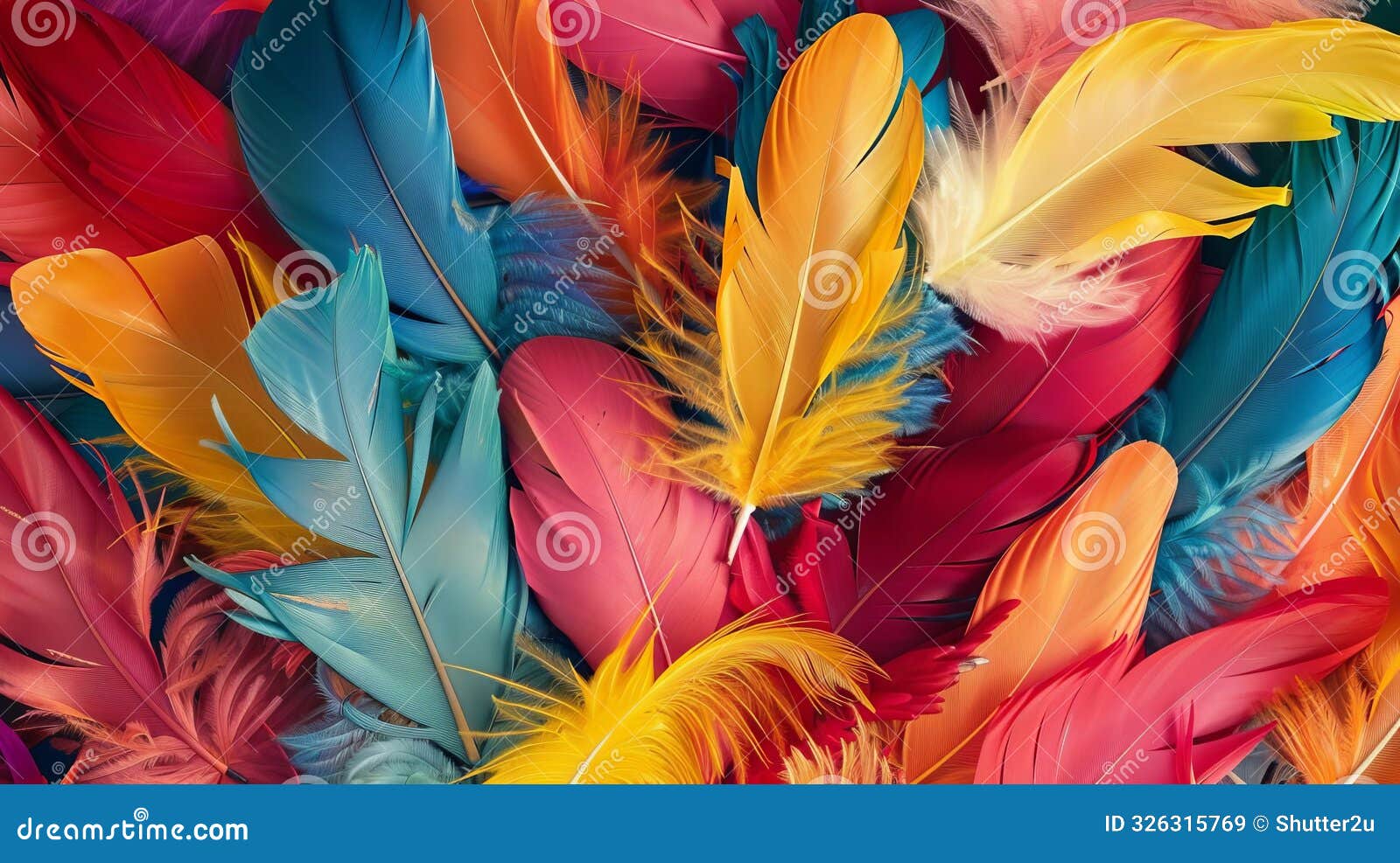 Birdseye View of Colorful Feathers at a Carnival Scene Stock ...