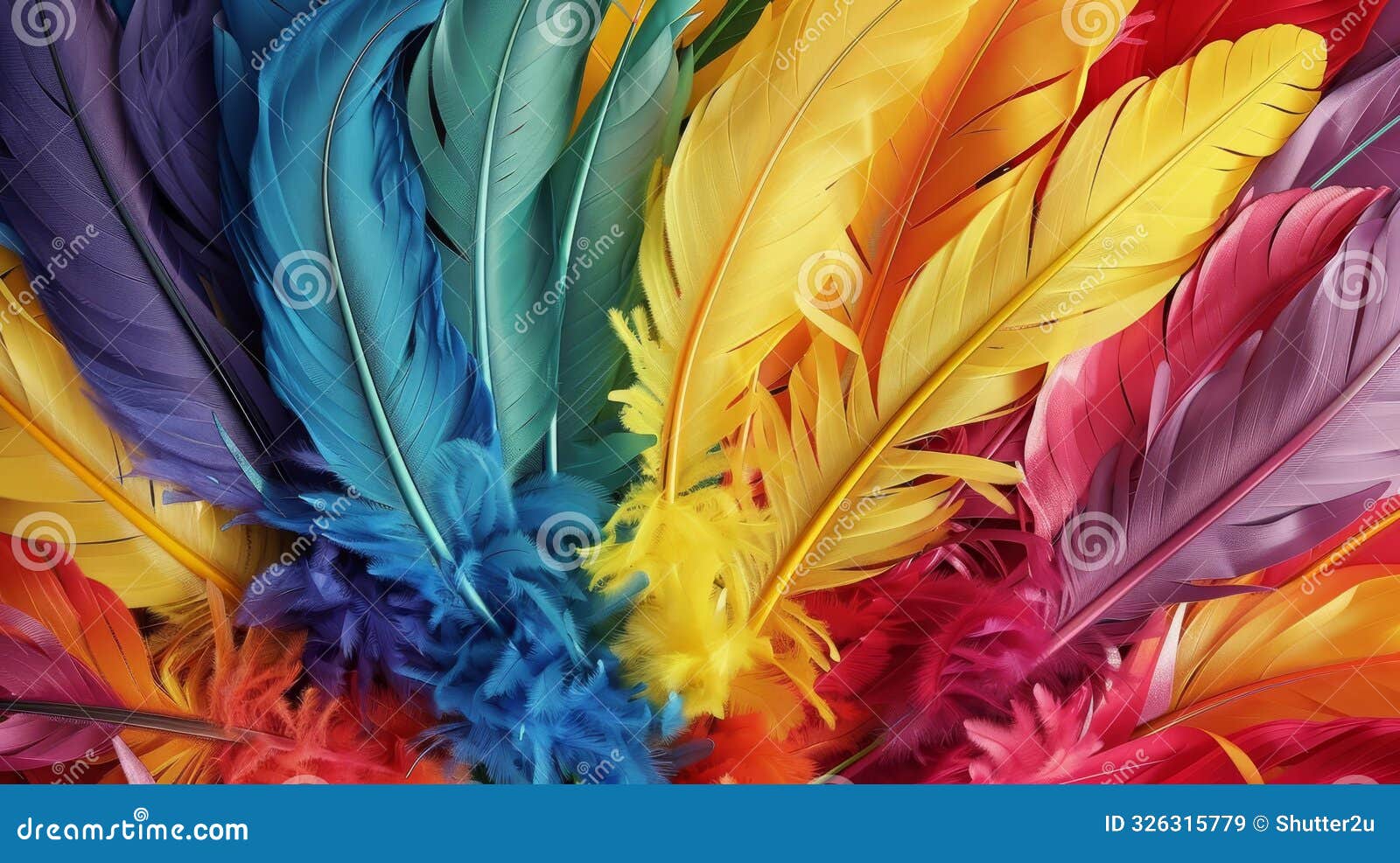 Birdseye View of Colorful Feathers at a Carnival Scene Stock ...