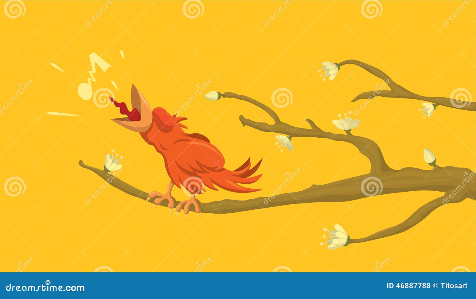 Birdsong stock vector. Illustration of love, design, birdsong - 46887788