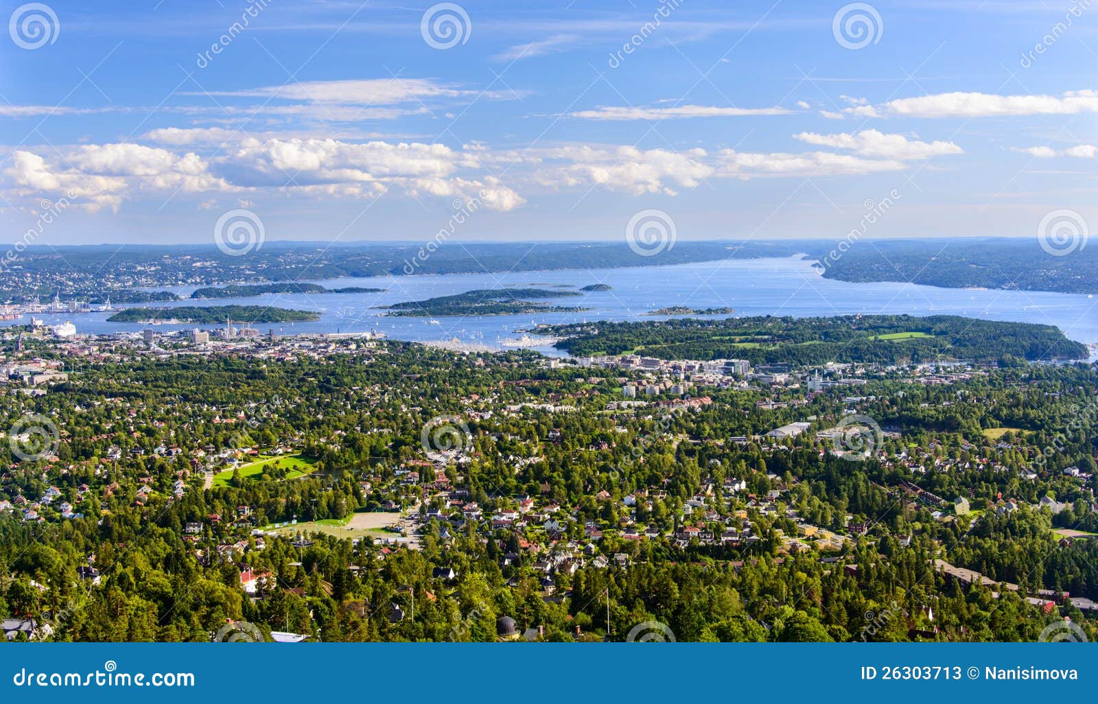 Birdview of Oslo stock image. Image of landscape, exterior - 26303713