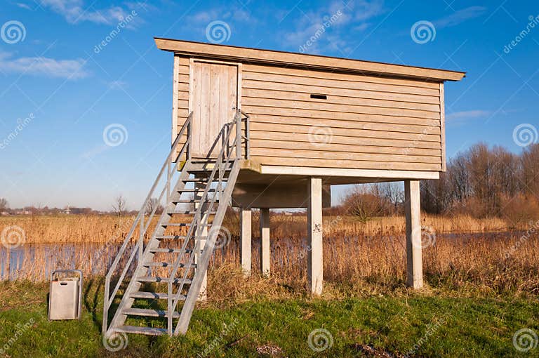 Birdwatching Hut in a Duch Nature Reserve Stock Image - Image of ...
