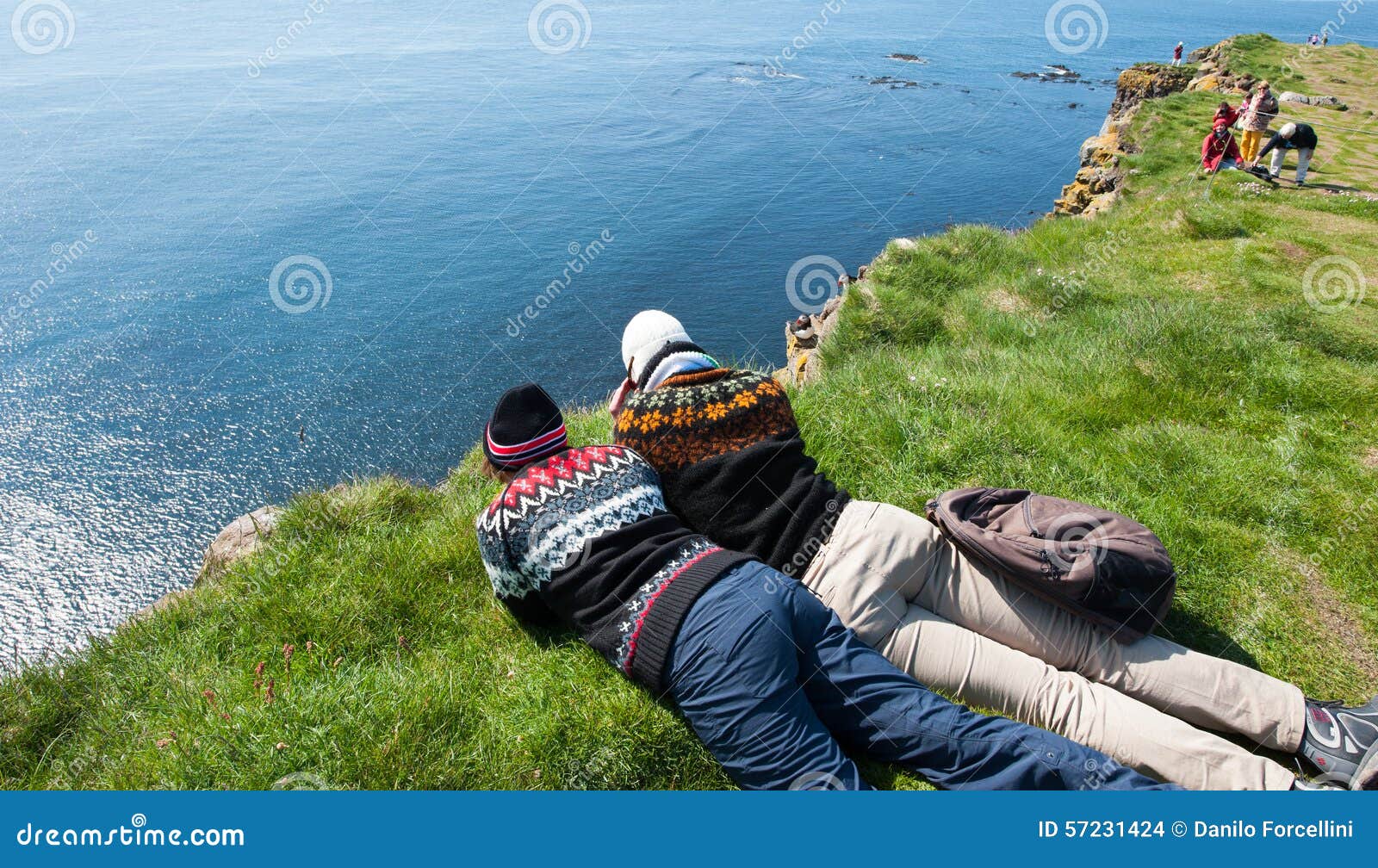 Birdwatching on the Latrabjarg Cliffs Editorial Stock Image - Image of ...