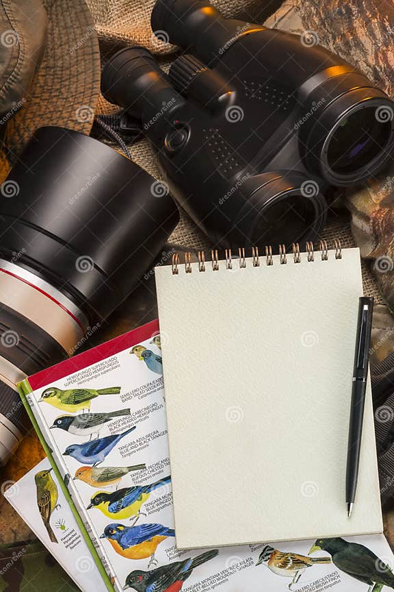 Birdwatching - Notebook - Space for Text Editorial Stock Photo - Image ...