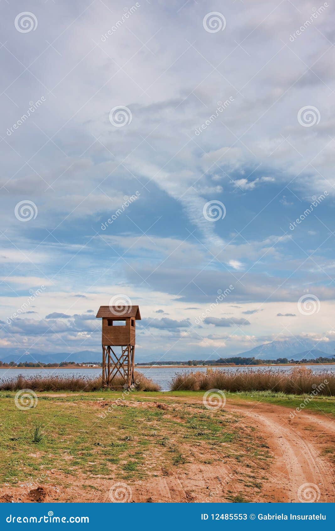 Birdwatching tower stock image. Image of lagoon, landscape - 12485553