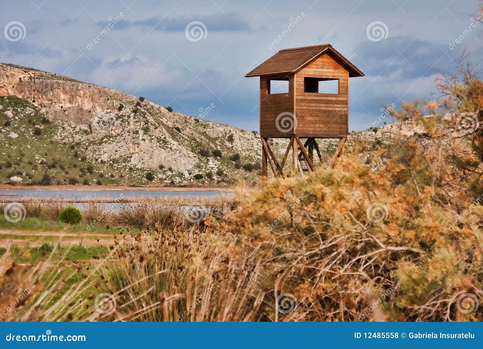 Birdwatching tower stock photo. Image of site, greece - 12485558