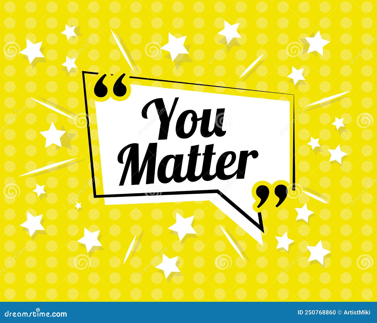You Matter, Pop Art Design in Yellow Background Stock Vector ...