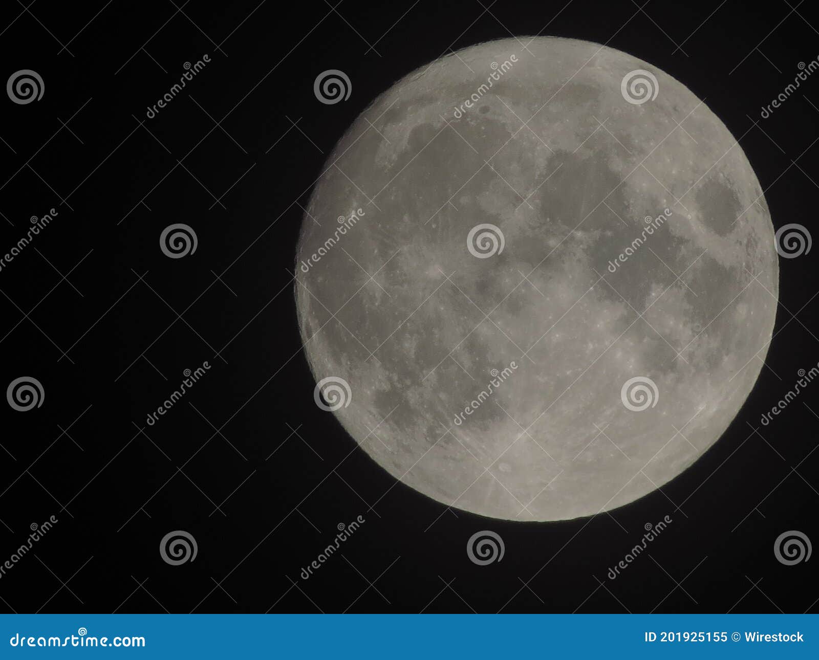 Birght Full Moon Captured in the Dark Sky at Night Stock Image - Image ...