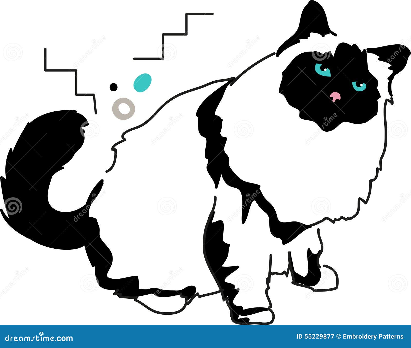 Birman cat stock vector. Illustration of birman, kitten - 55229877