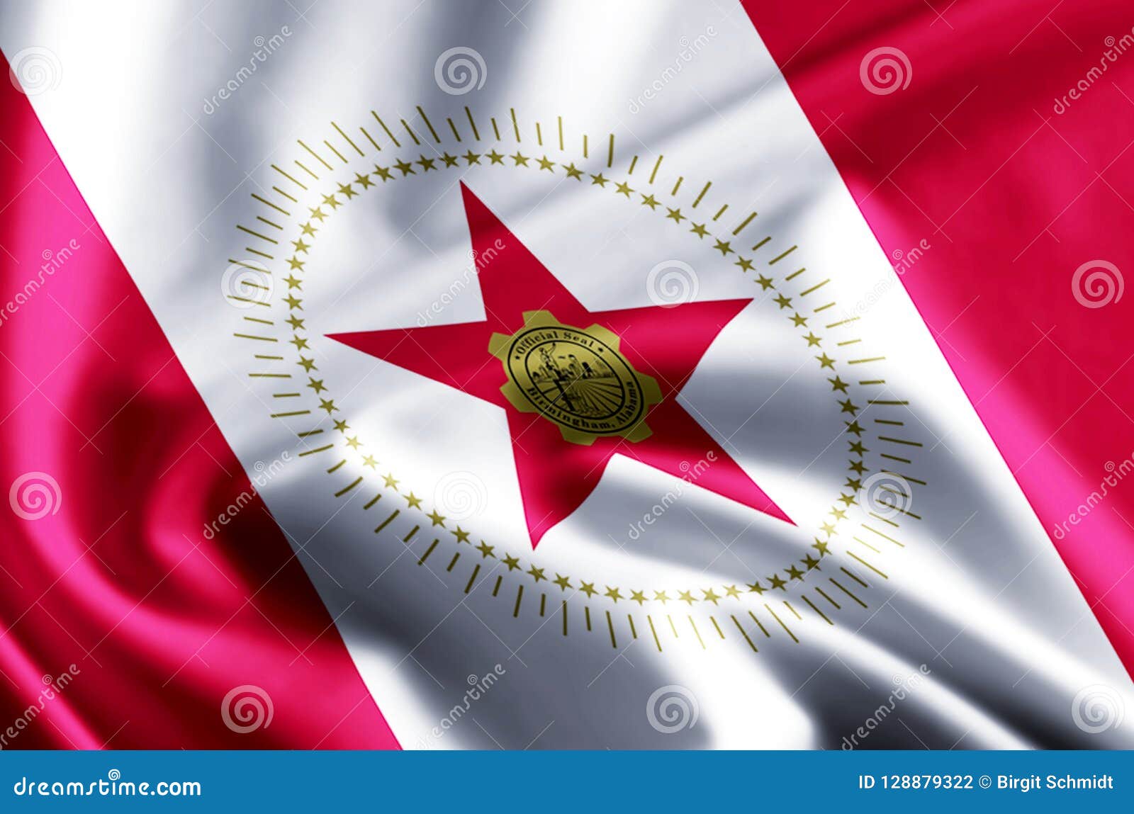 Birmingham Alabama Flaggaillustration Stock Illustrationer ...