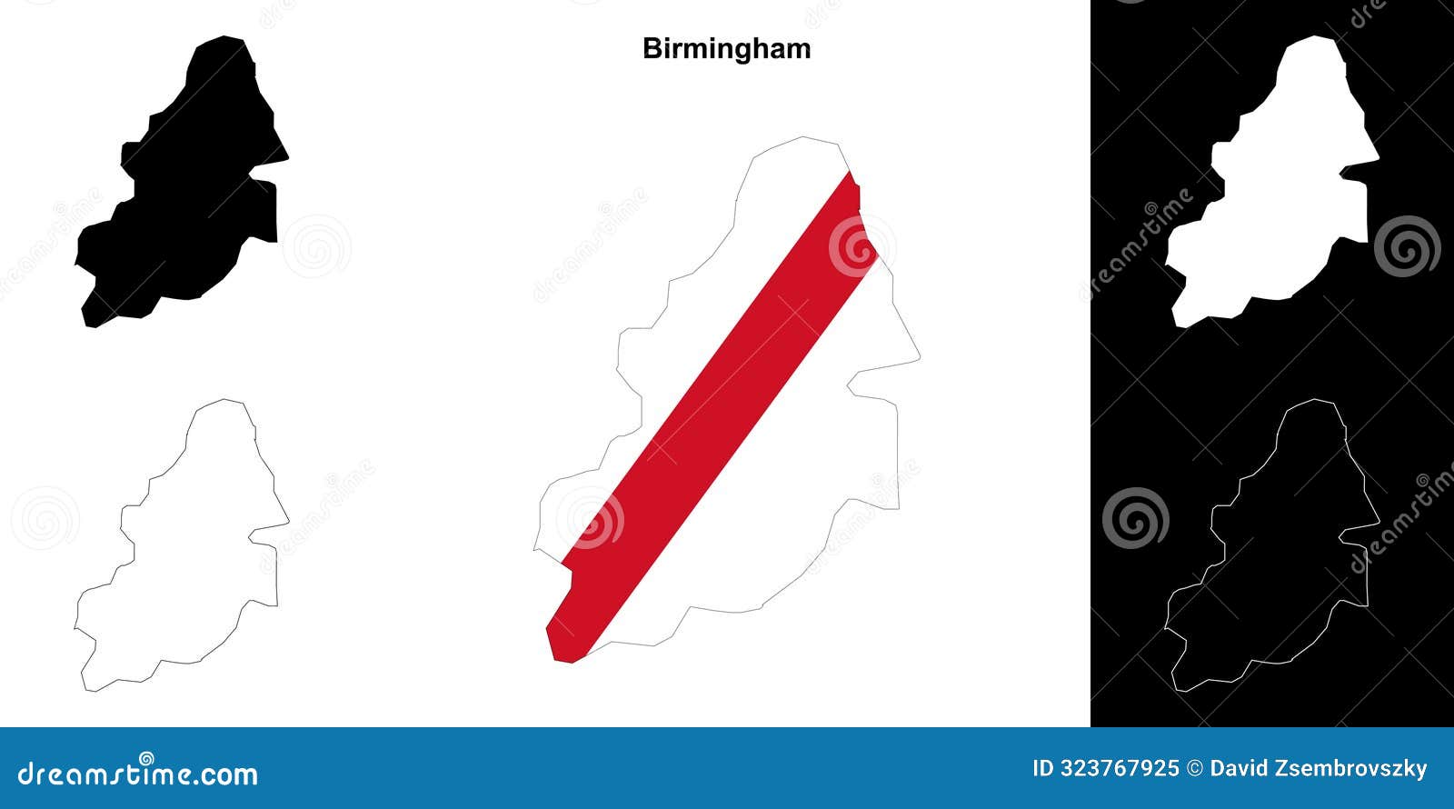 Birmingham Outline Map Cartoon Vector | CartoonDealer.com #357339091