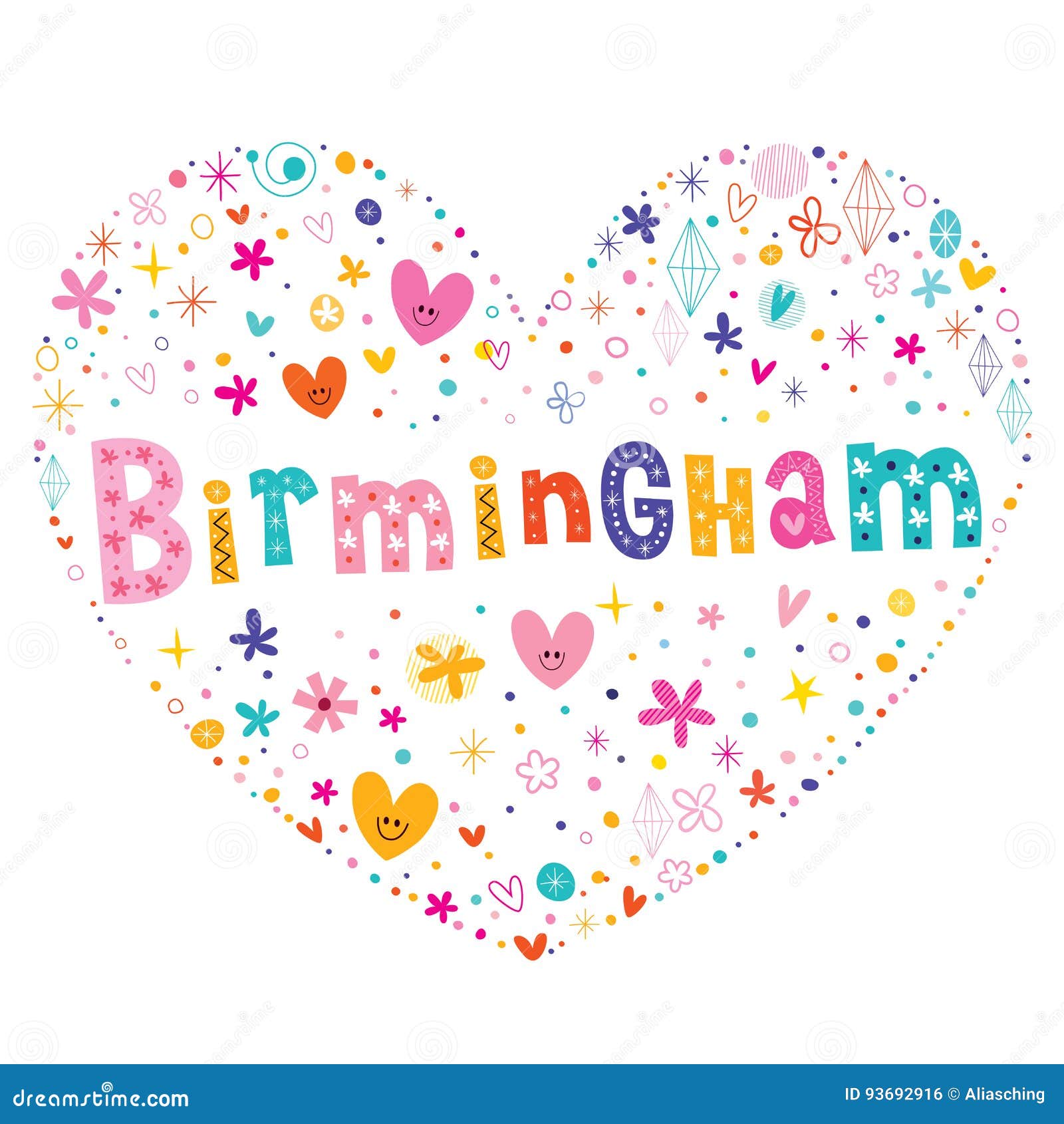 Birmingham UK City Map In Retro Style. Outline Map. Cartoon Vector ...