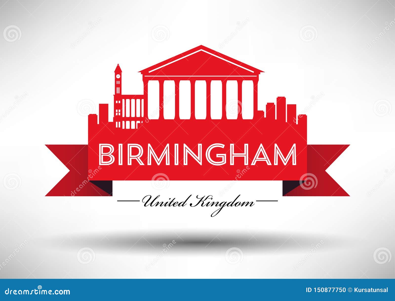 Birmingham Skyline Silhouette. Cartoon Vector | CartoonDealer.com ...
