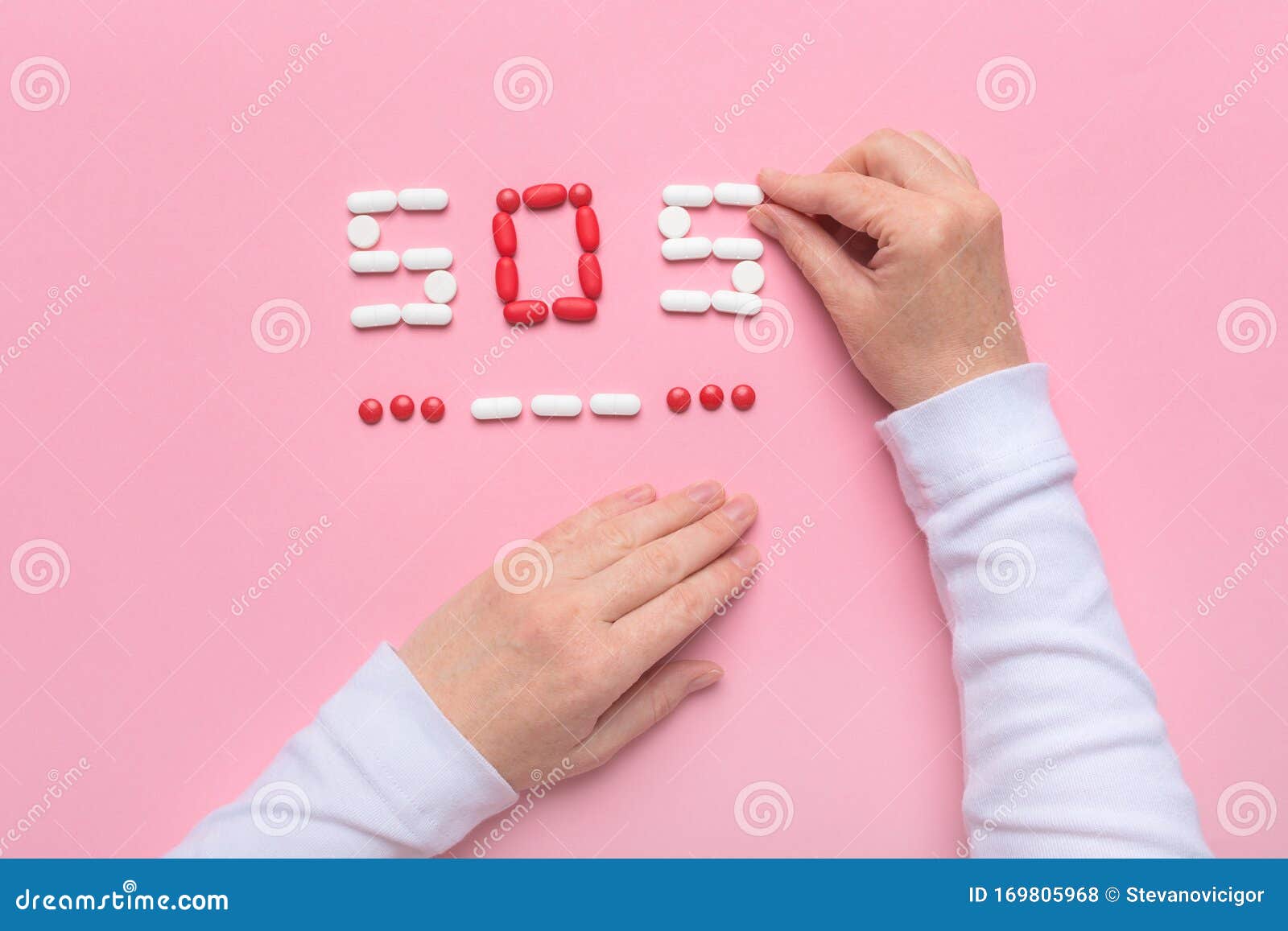 Birth Control Concept with Pills Spelling SOS in Morse Code Stock Photo ...