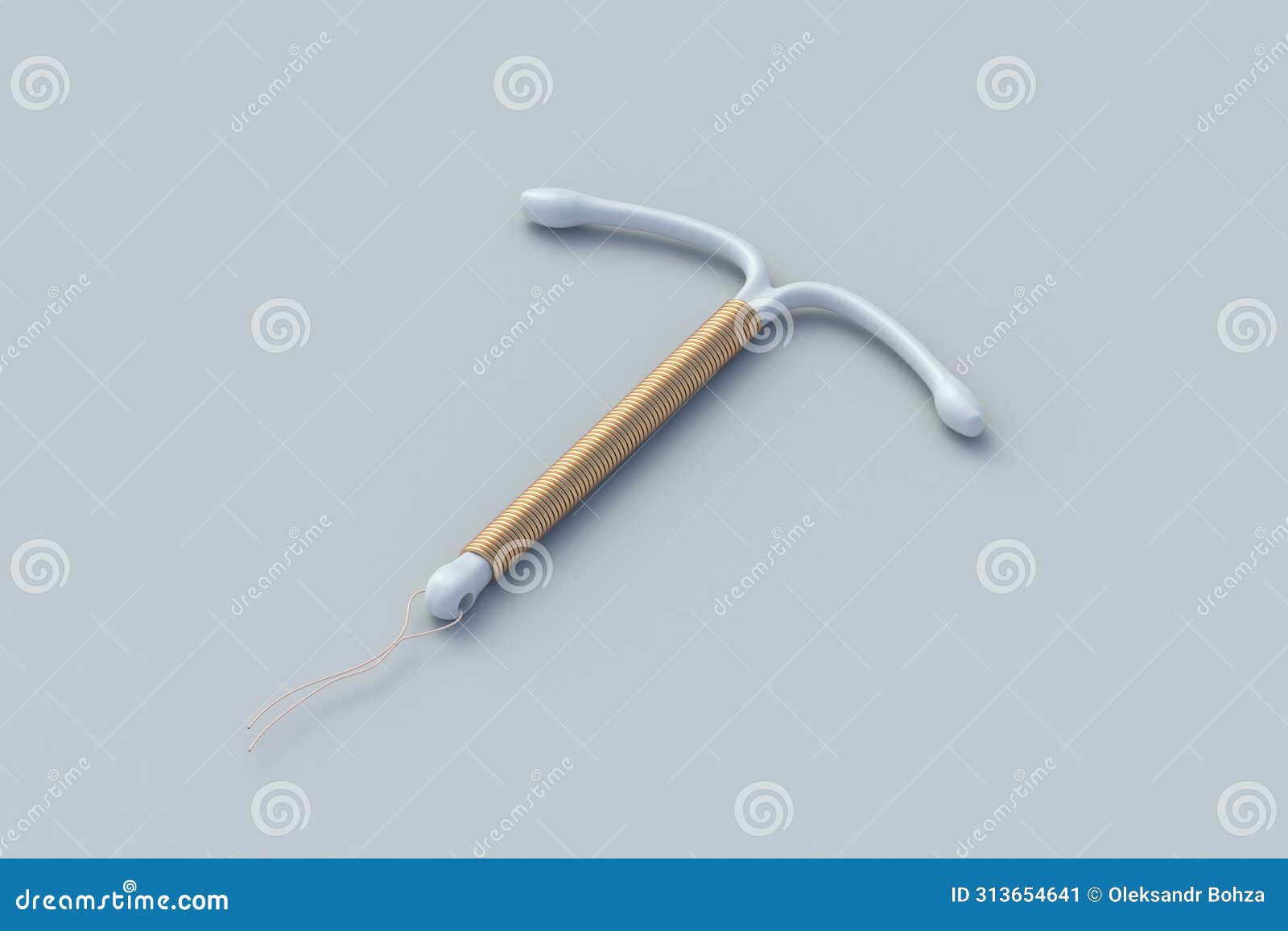 Birth Control Device On Gray Background T Shape Female Contraceptive