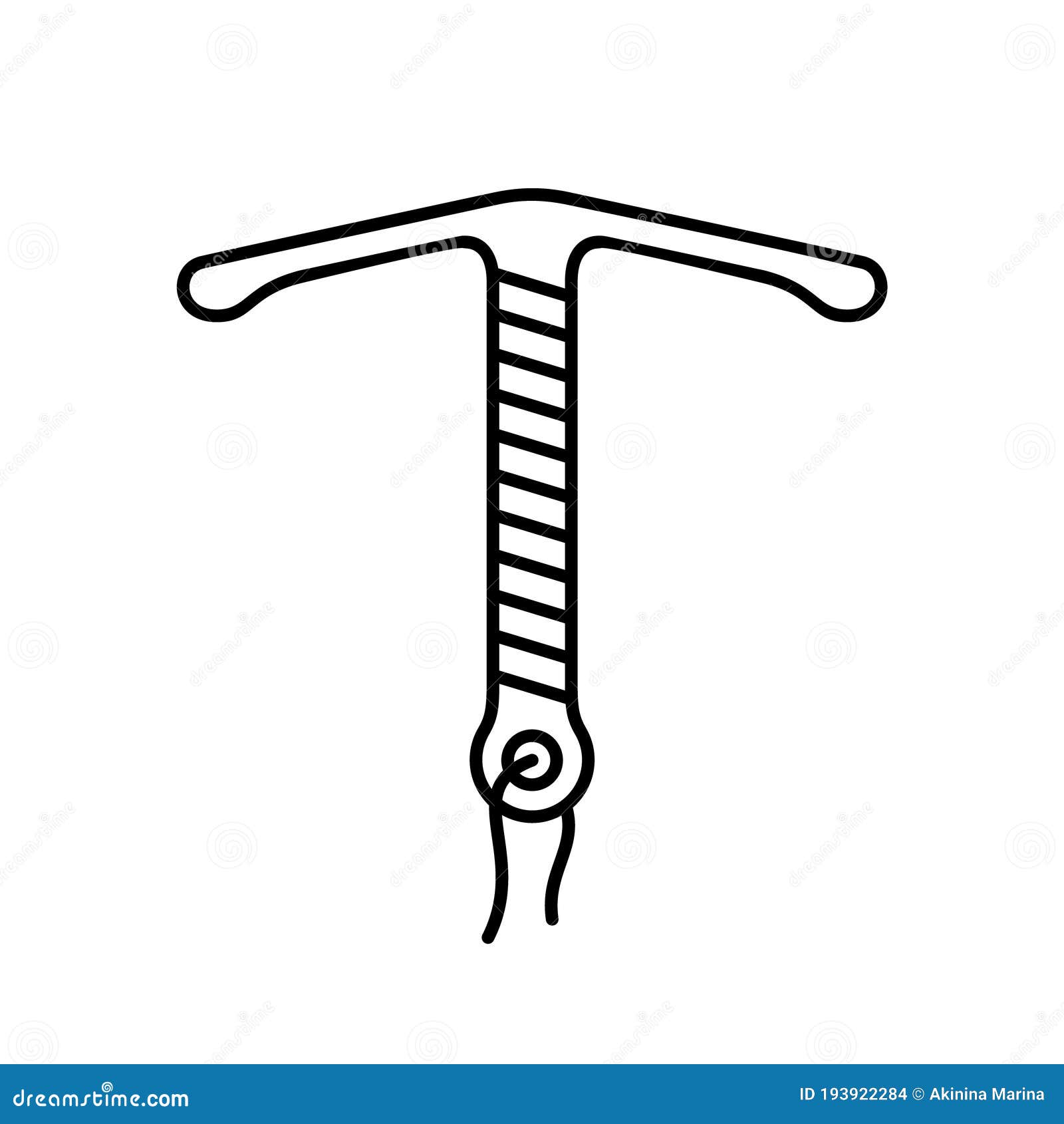 Birth Control Iud Line Art Icon Of Copper Intrauterine Device With
