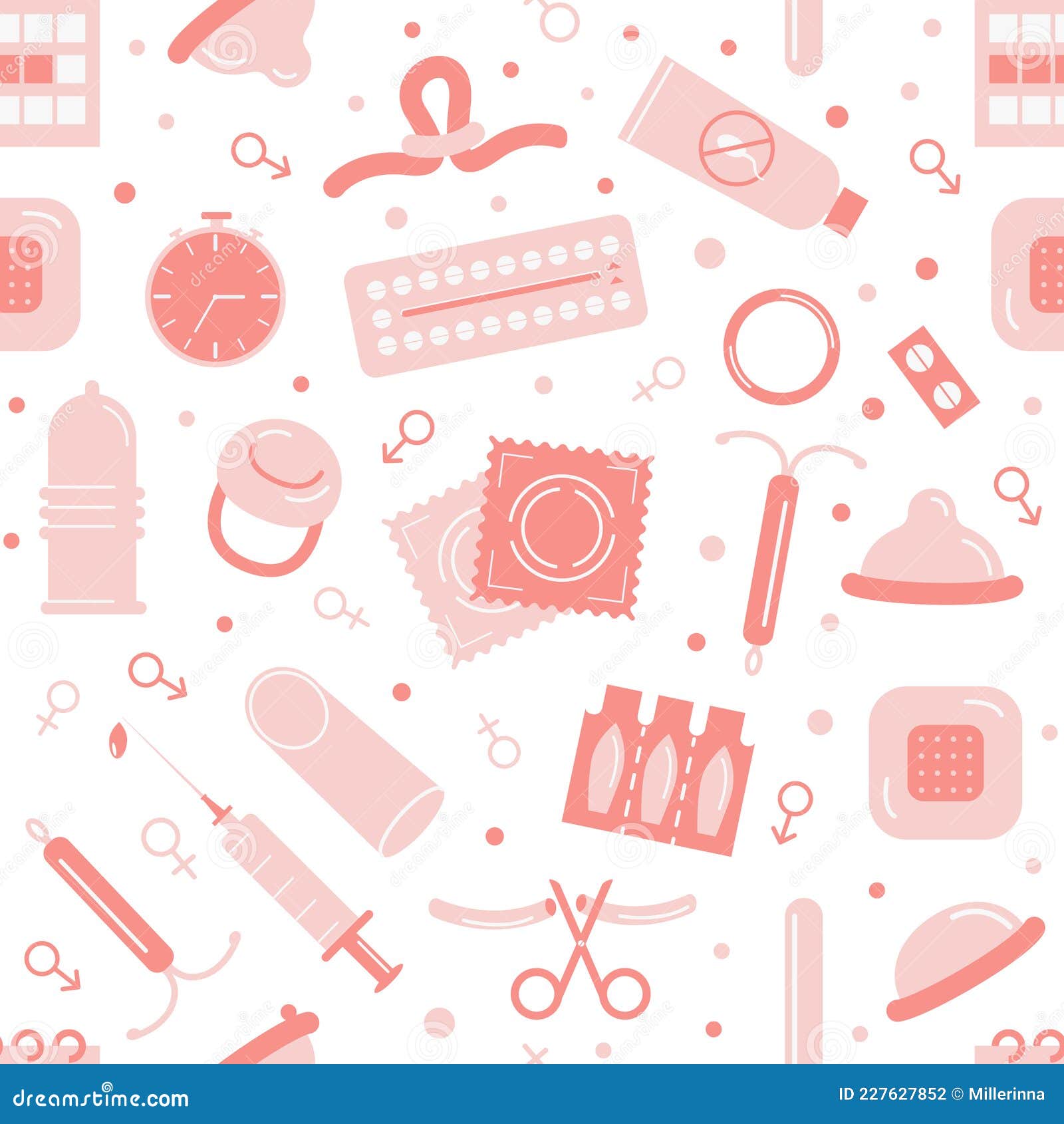 Birth Control Methods Contraception Colored Flat Icons In Circle Set