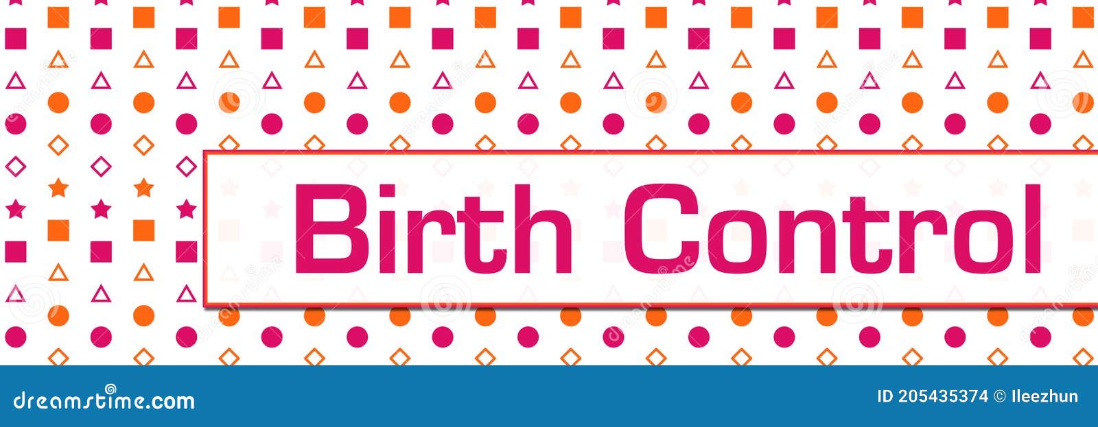 Birth Control Pink Orange Basic Shapes Background Horizontal Stock ...