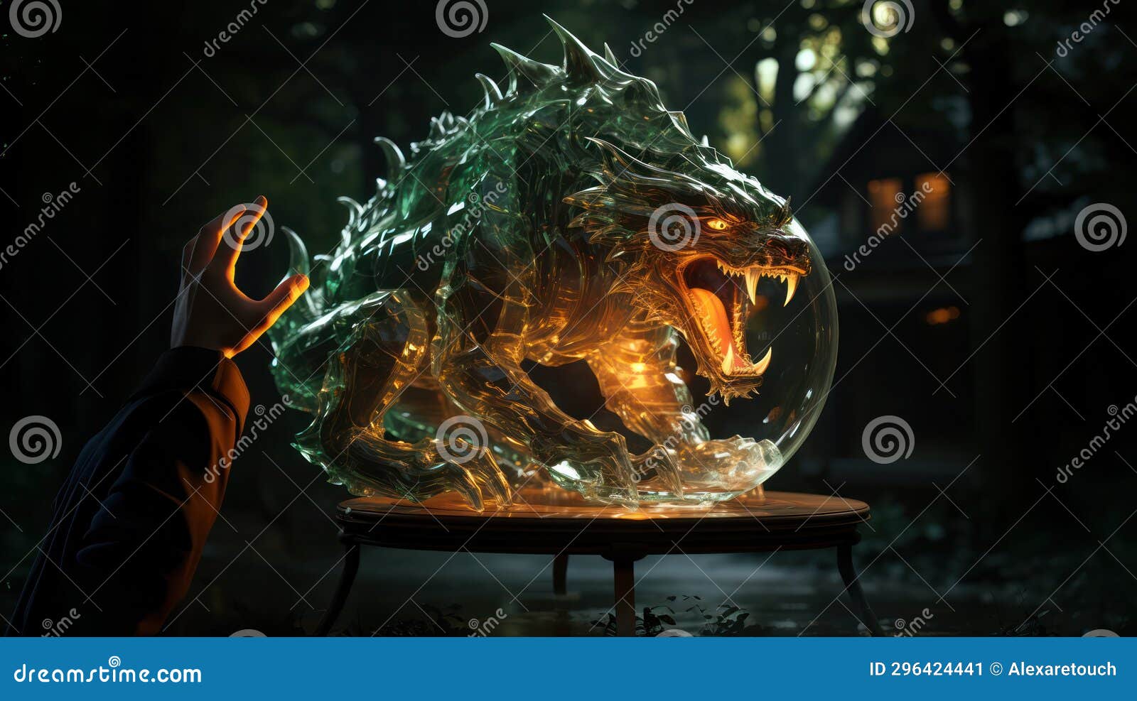 The Birth of a Dragon from a Glass Egg Stock Illustration ...