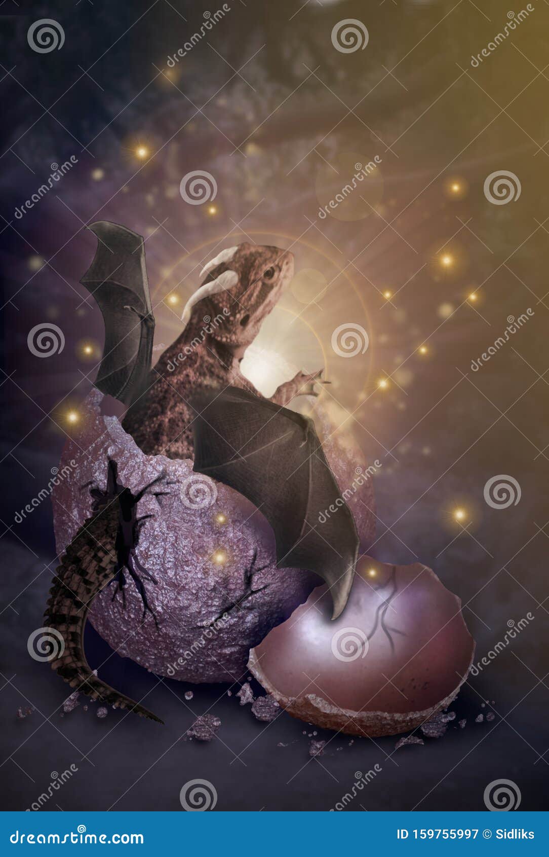 Birth of dragon stock image. Image of born, dark, wing - 159755997