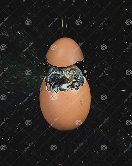 Birth of the Earth Planet, Symbolic Image Stock Illustration ...