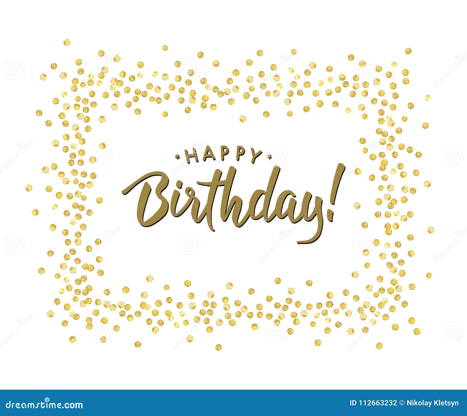 Birth gold frame stock illustration. Illustration of font - 112663232