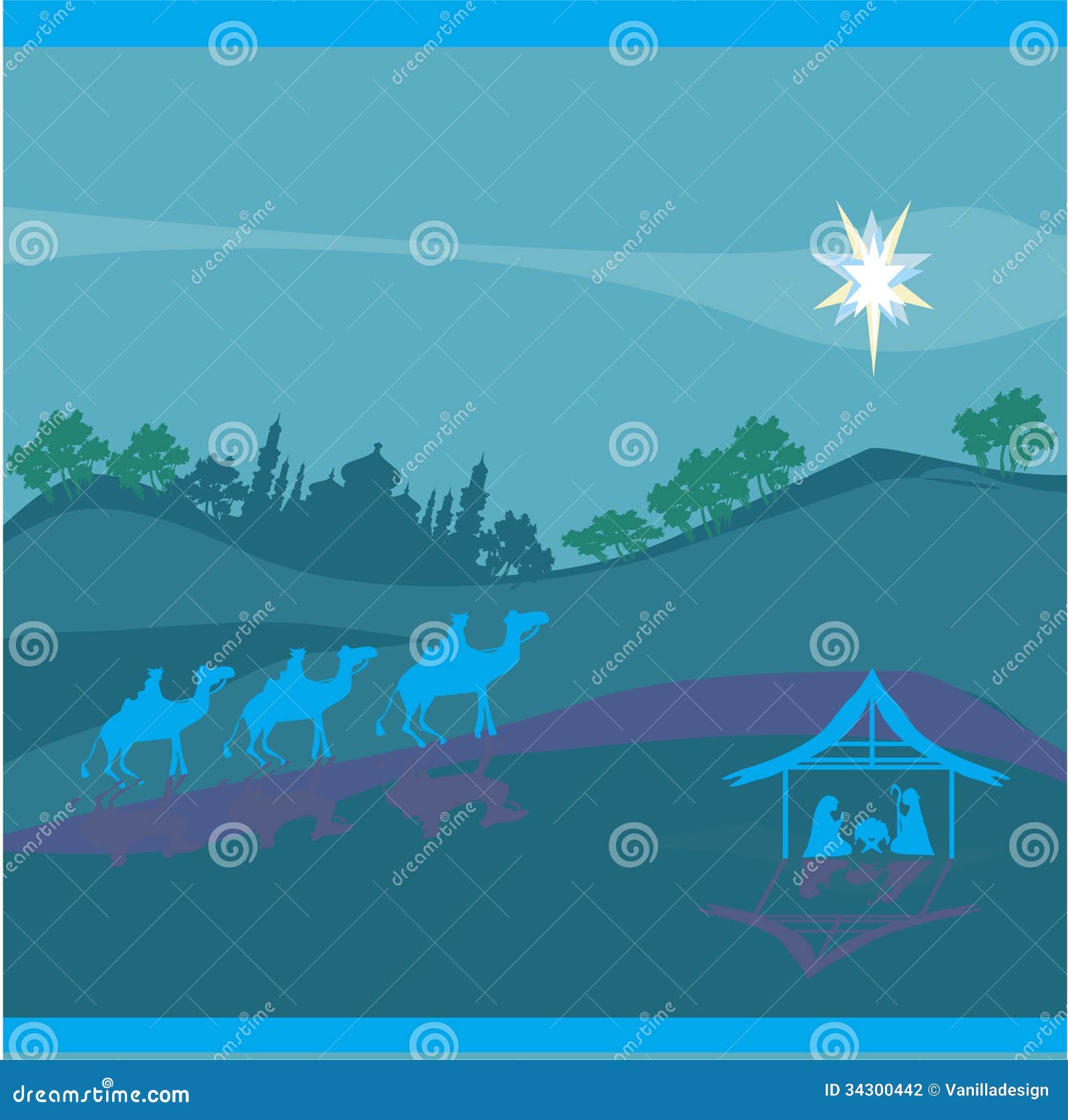 Birth of Jesus in Bethlehem. Stock Vector - Illustration of design ...