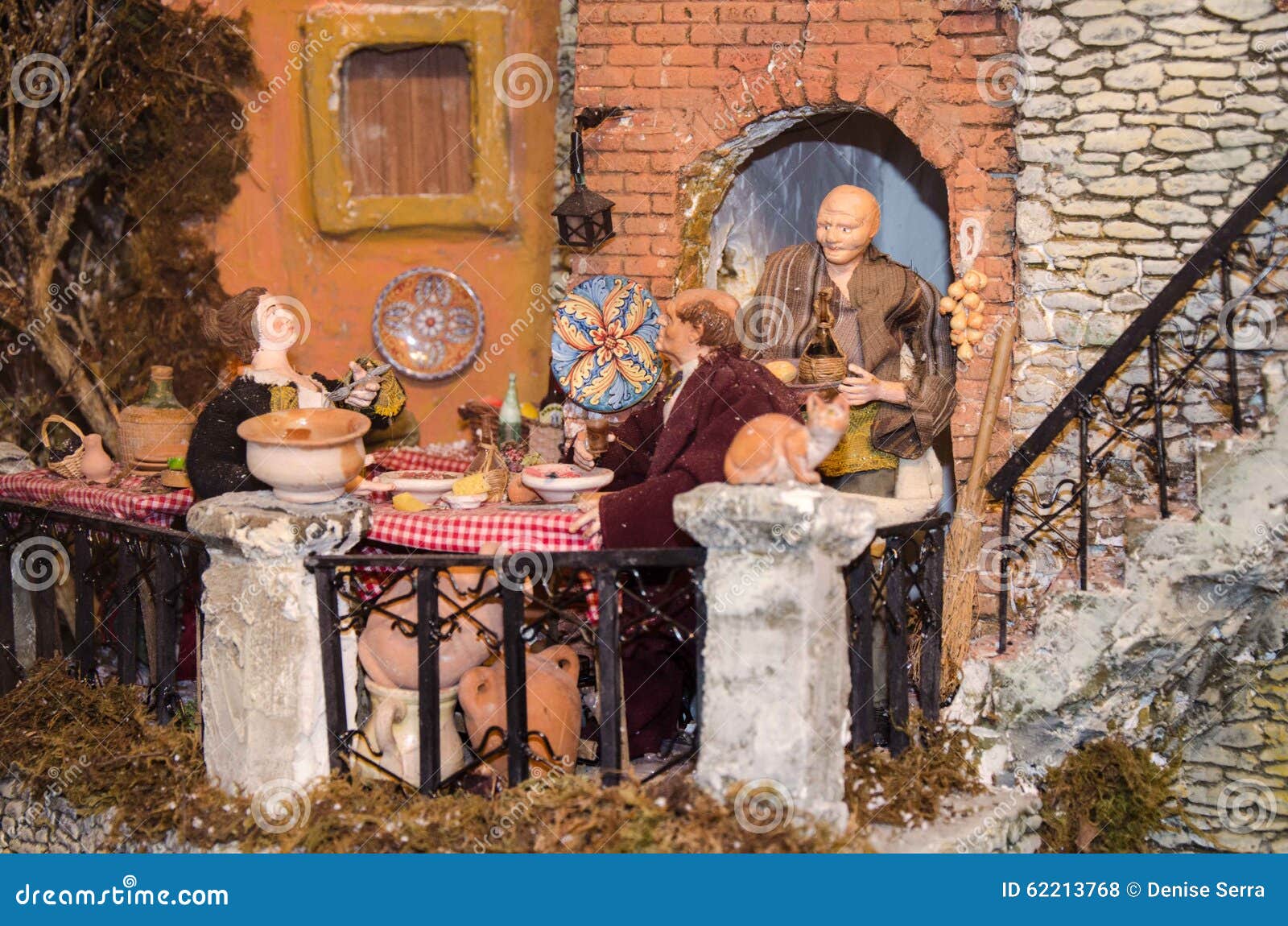 Birth of Jesus in the Manger in a Typical Italian Presepe Stock Photo ...
