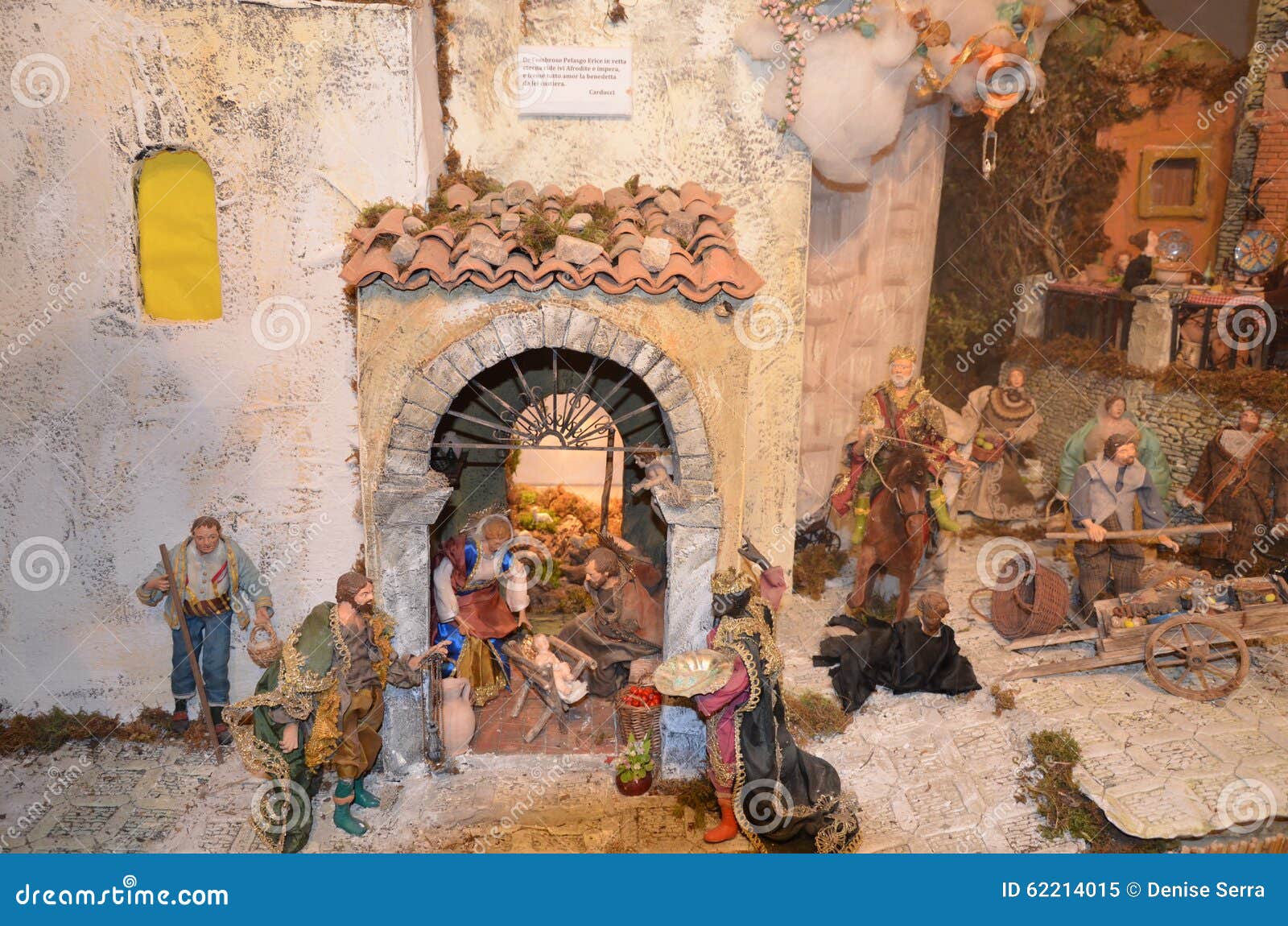 Birth of Jesus in the Manger in a Typical Italian Presepe Stock Image ...