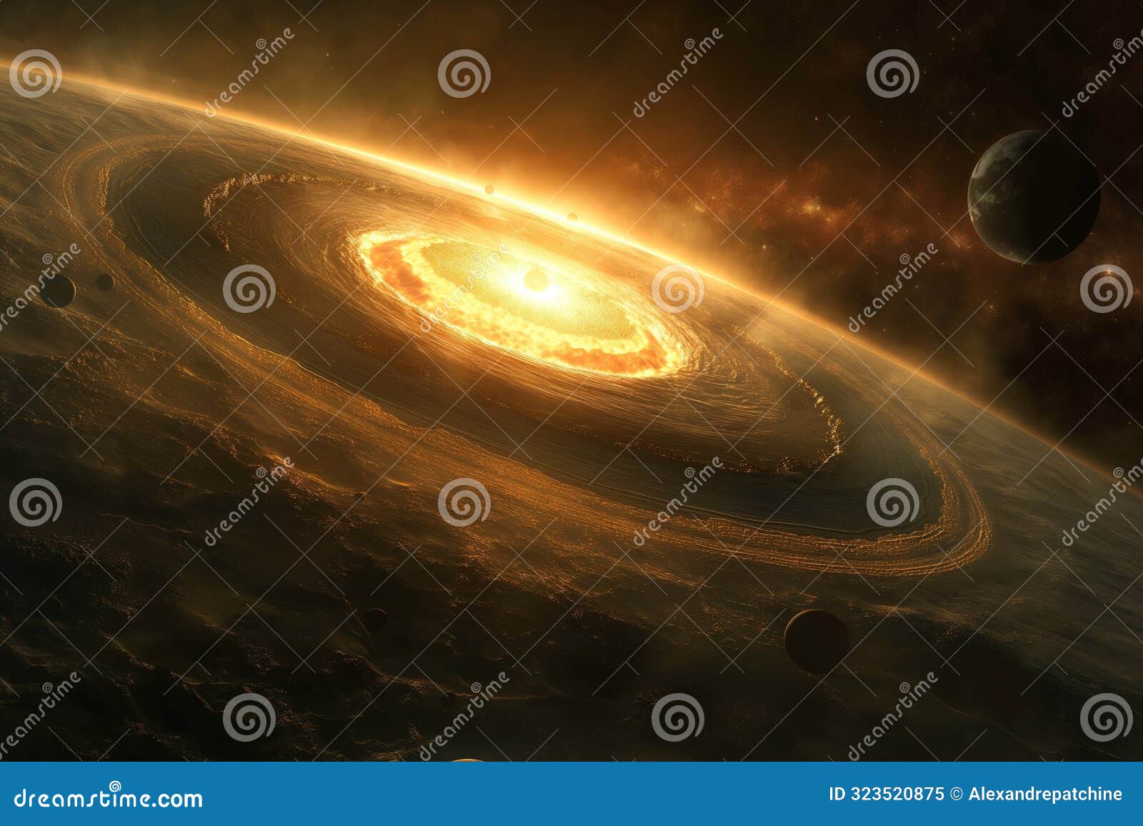 Birth of the Solar System with Protoplanetary Disk Stock Illustration ...