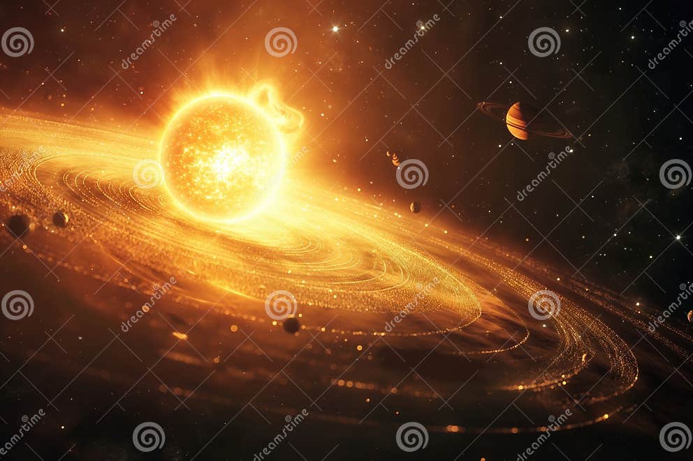 Birth of the Solar System with Protoplanetary Disk, Final Stage Stock ...