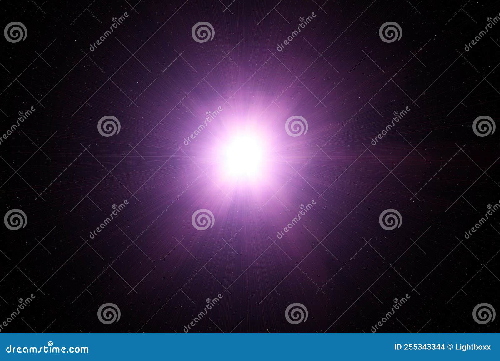 Birth of a Star - Violet Star with Light Effects Stock Illustration ...