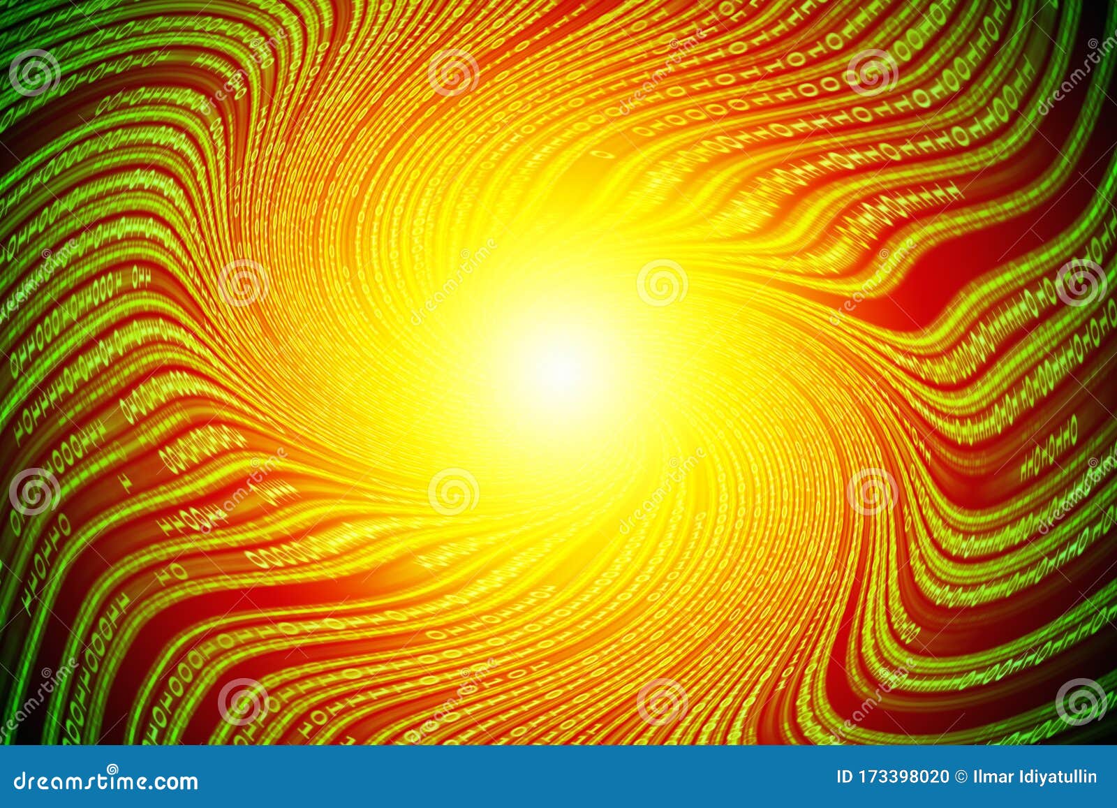 The Birth of the Universe from Binary Code. a Swirling Stream of Binary ...