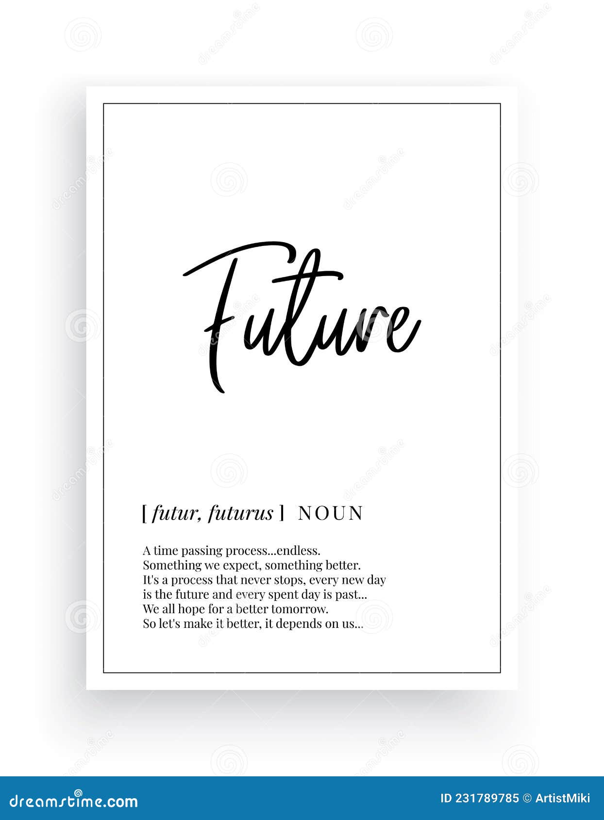 Future Definition, Minimalist Modern Poster Design Stock Vector ...