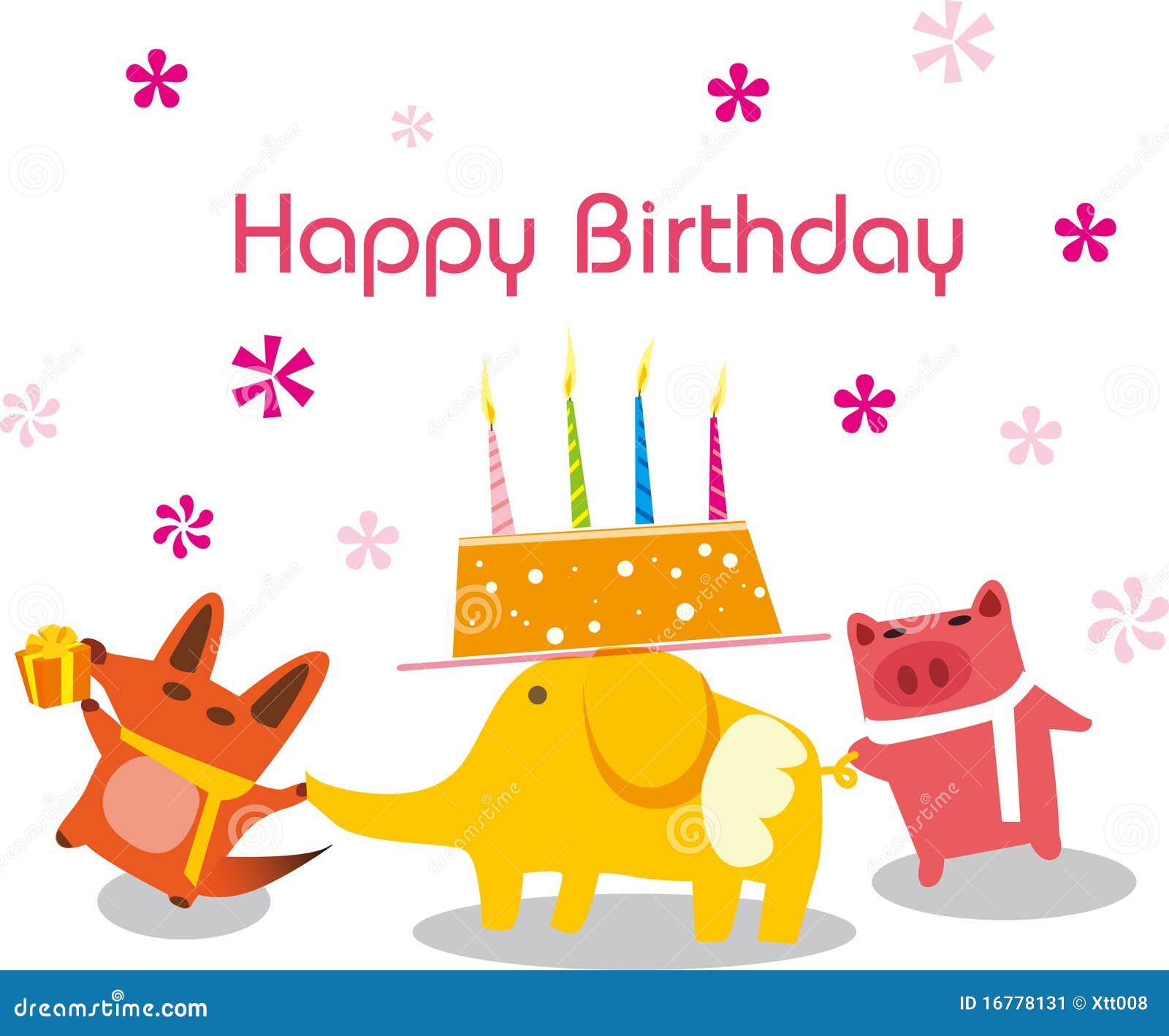 Birthday animals stock vector. Illustration of celebrate - 16778131