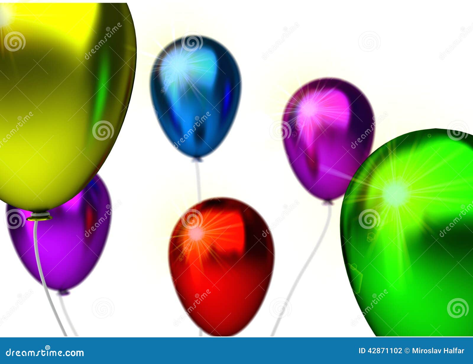 Birthday Background with Glossy Color Party Ballons Stock Illustration ...