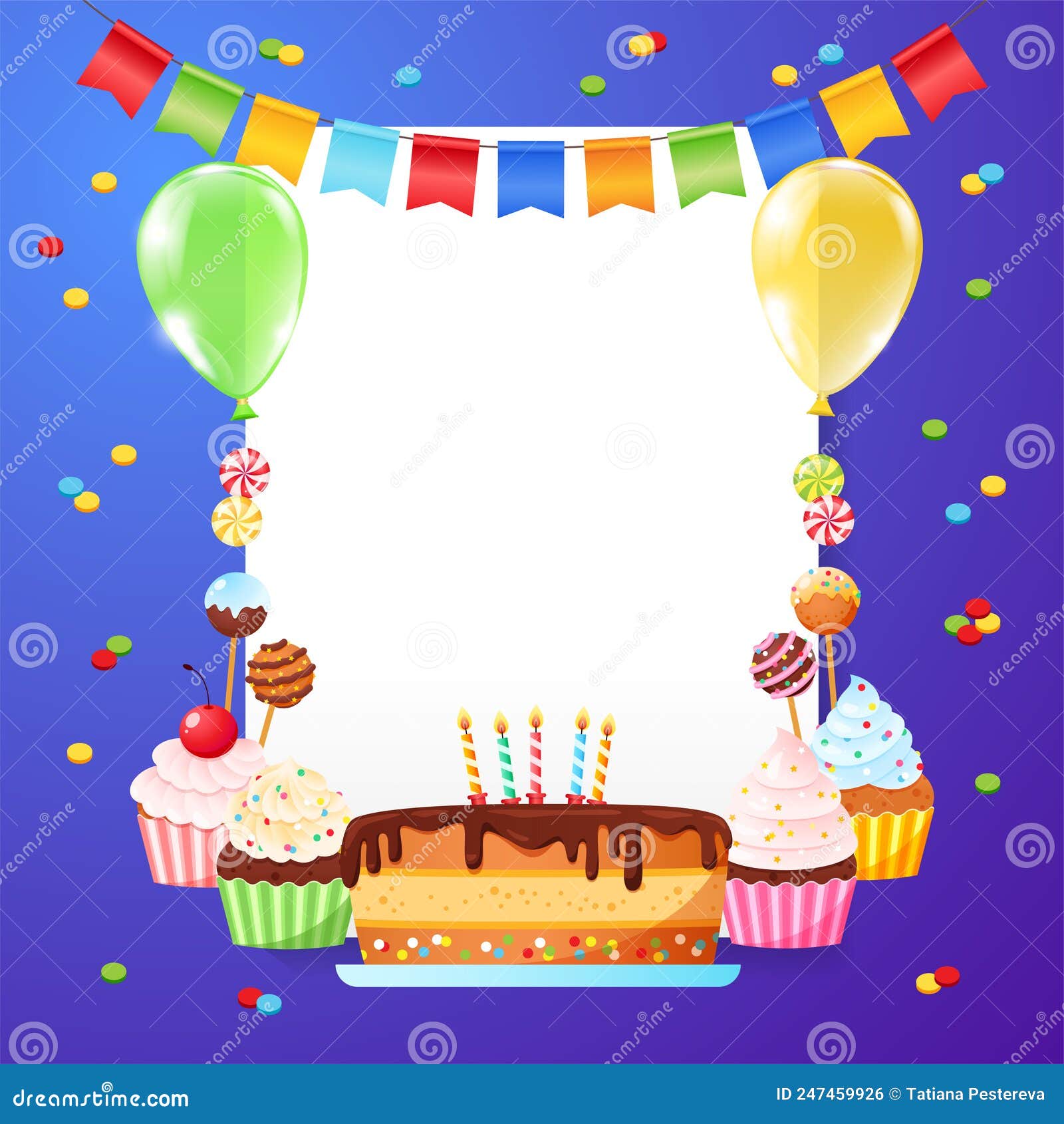 Birthday Background Template Stock Vector - Illustration of bright ...