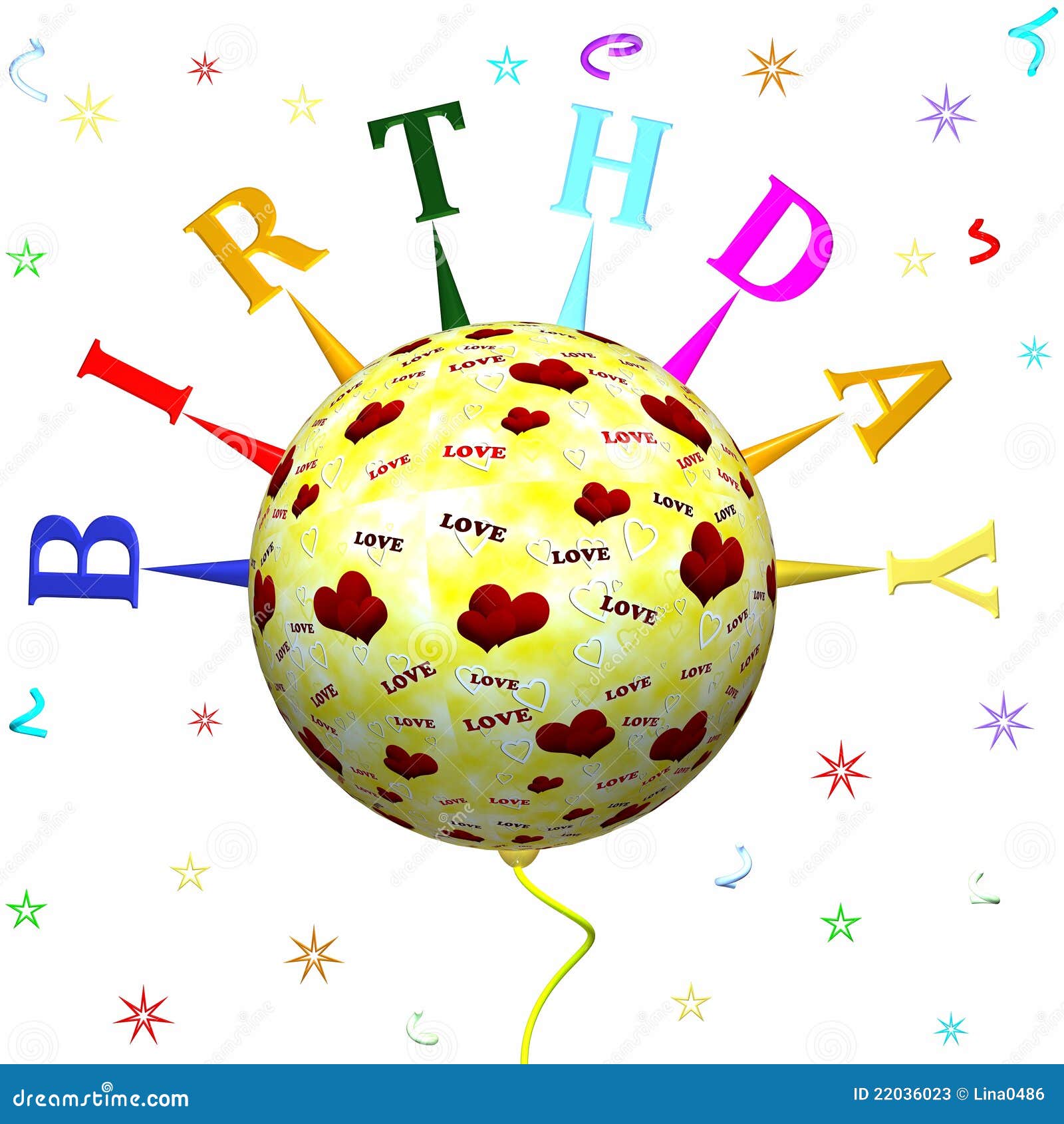 Birthday ball stock illustration. Illustration of card - 22036023