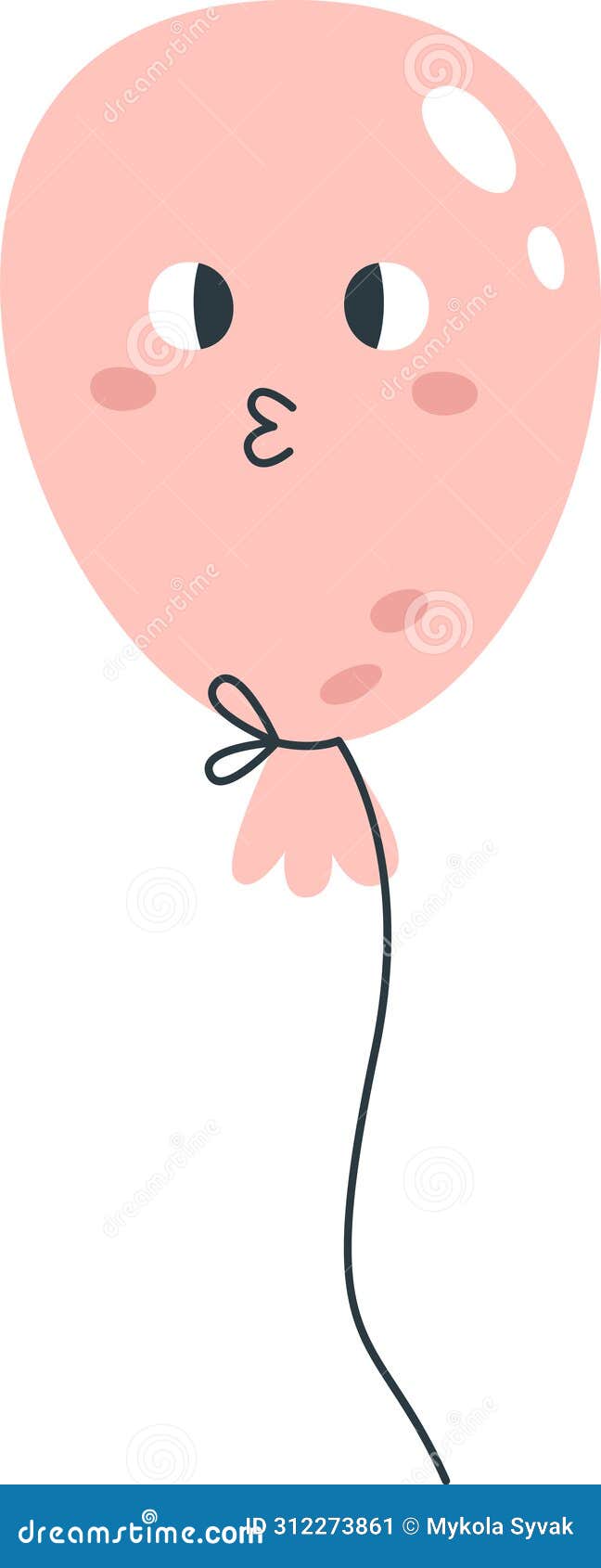 Balloon Character With Funny Face Clip Art Cartoon Vector ...
