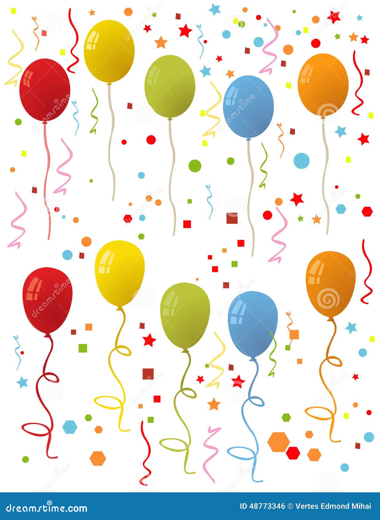 Birthday balloons stock vector. Illustration of design - 48773346