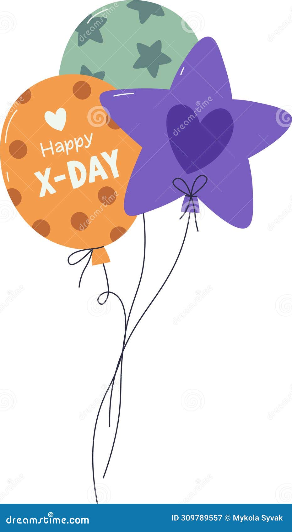 Birthday Balloons Bouquet stock vector. Illustration of gift - 309789557