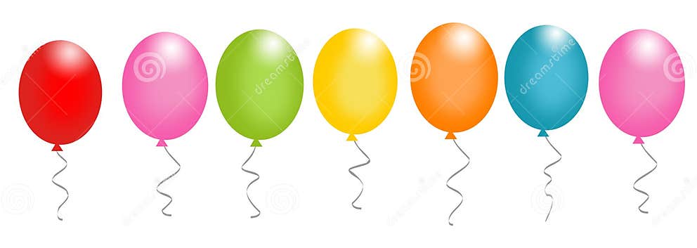 Birthday balloons divider stock illustration. Illustration of falling ...