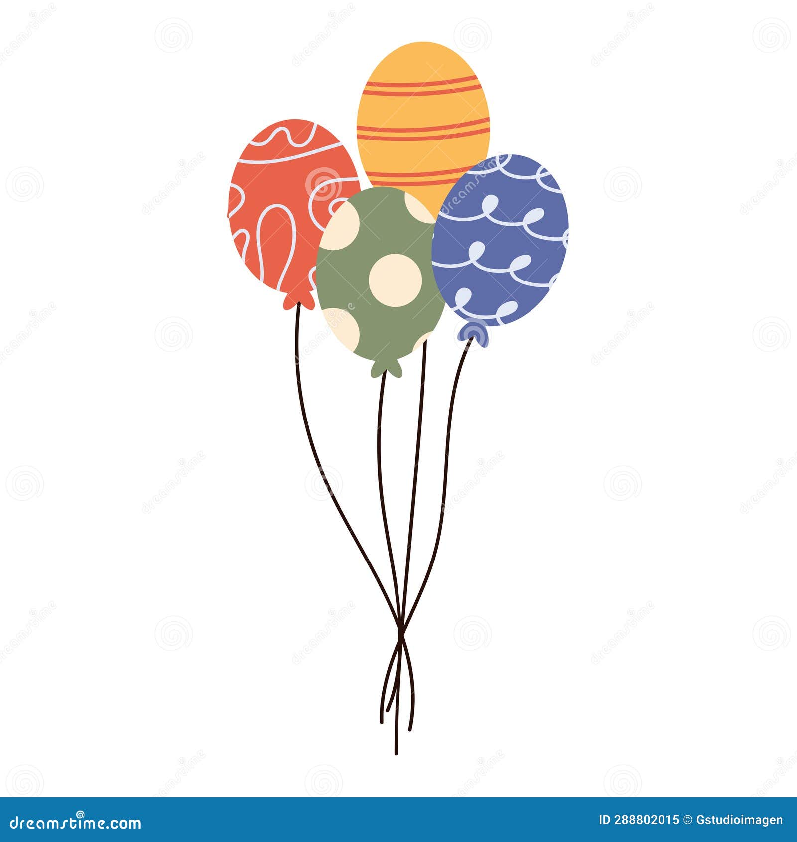 Birthday Balloons Illustration Stock Vector - Illustration of balloon ...