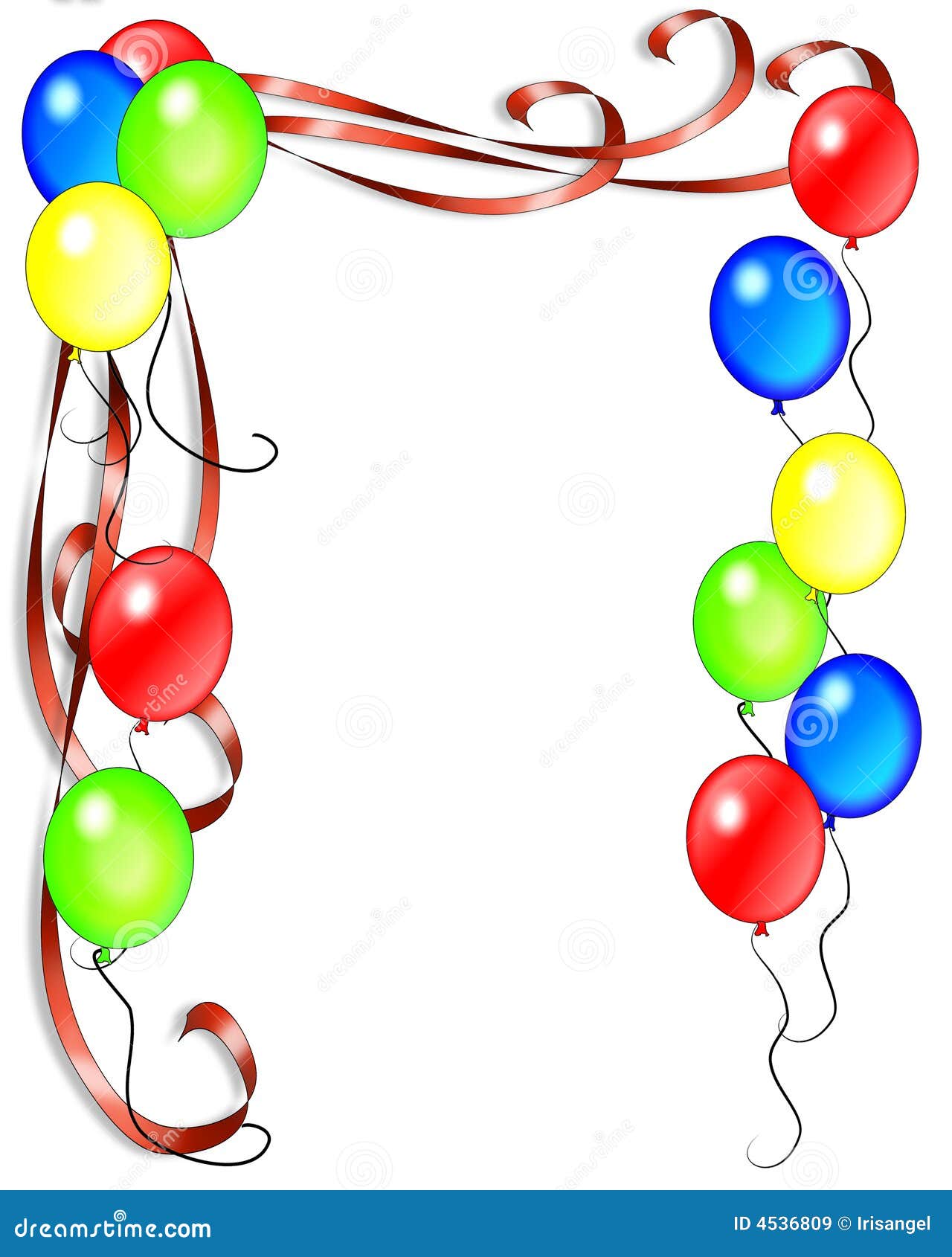 Birthday Balloons Invitation Stock Illustration - Illustration of ...