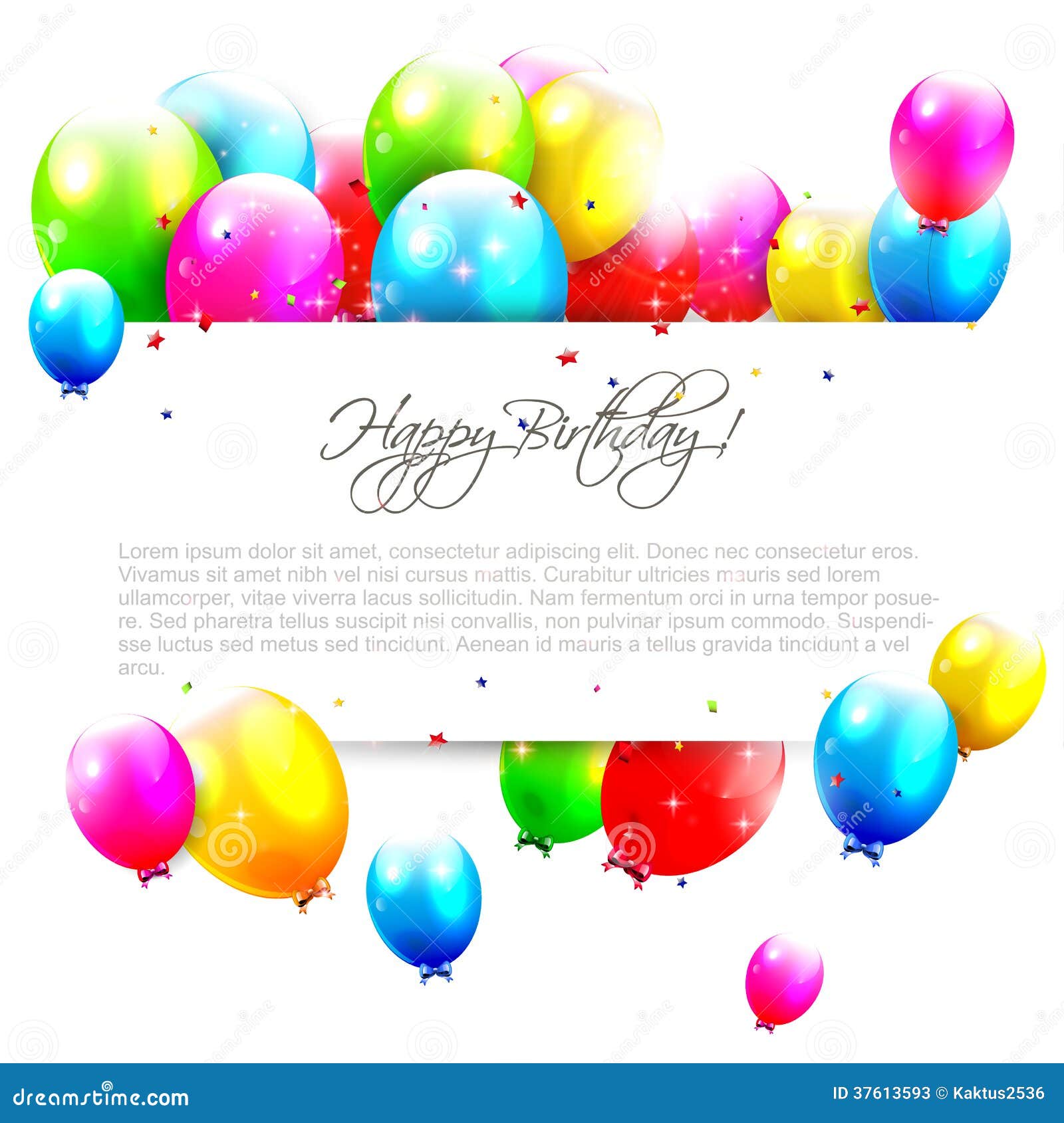 Birthday Balloons on White Background Stock Vector - Illustration of ...